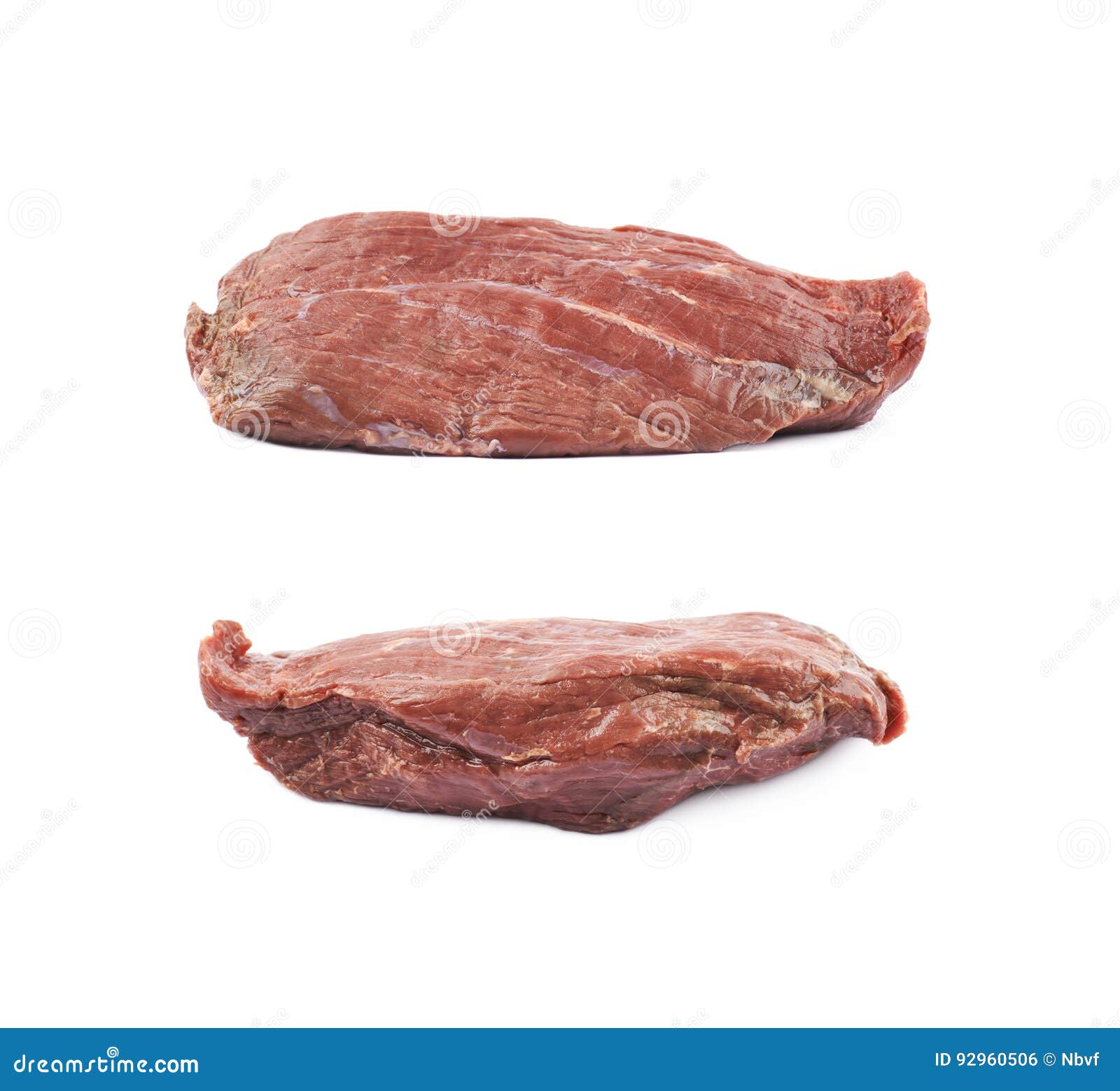 Single Slice of Beef Meat Isolated Stock Photo - Image of portion ...