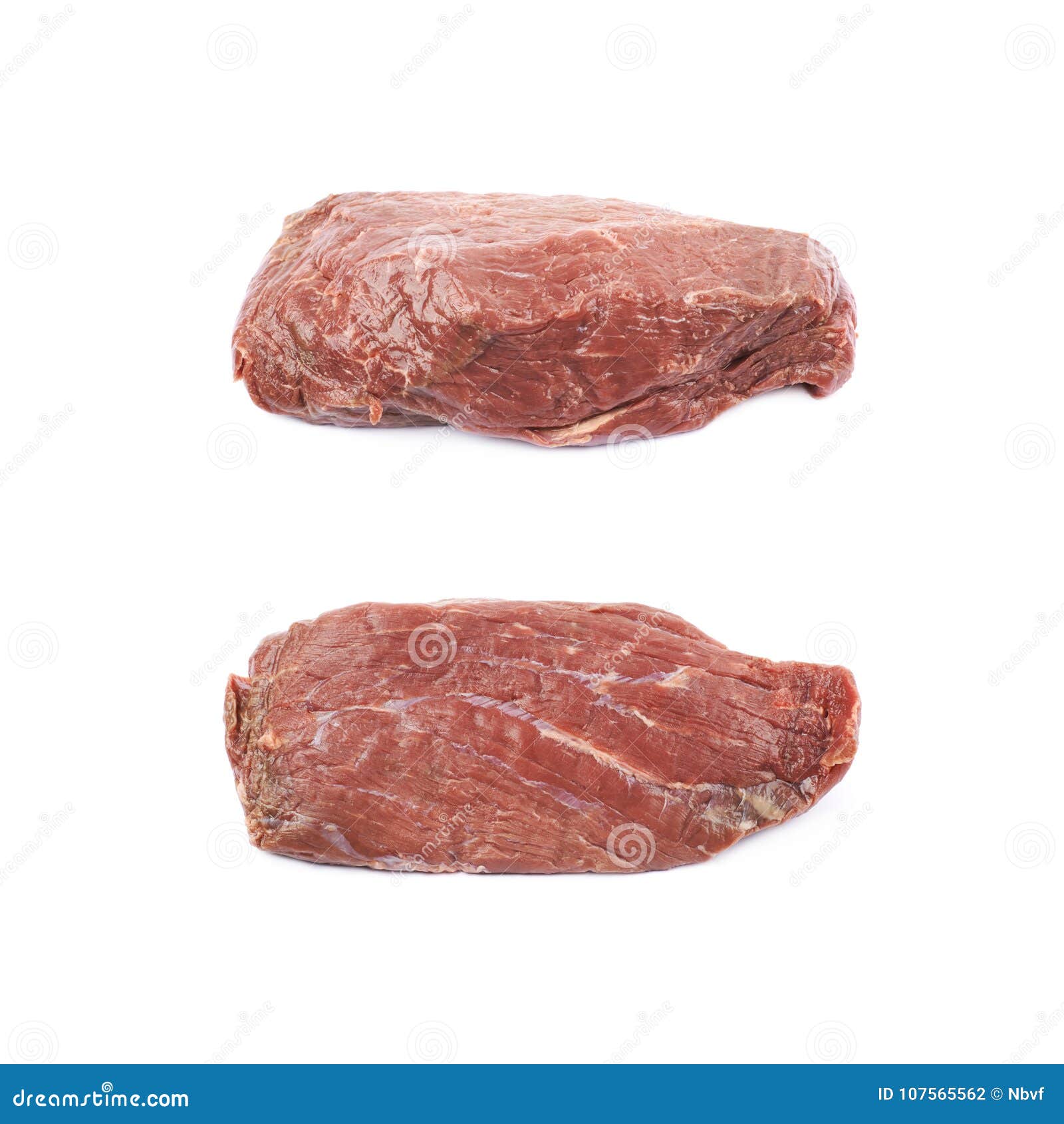 Single Slice of Beef Meat Isolated Stock Photo - Image of dinner ...