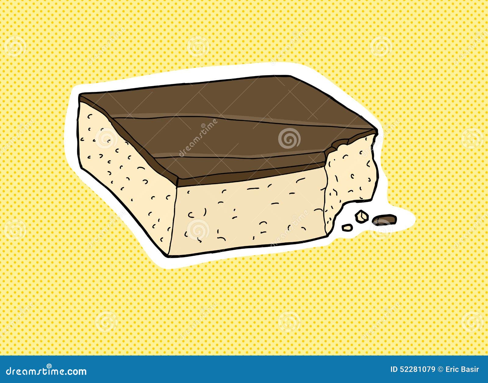 Single Slice of Bitten Cake Stock Illustration - Illustration of mark ...