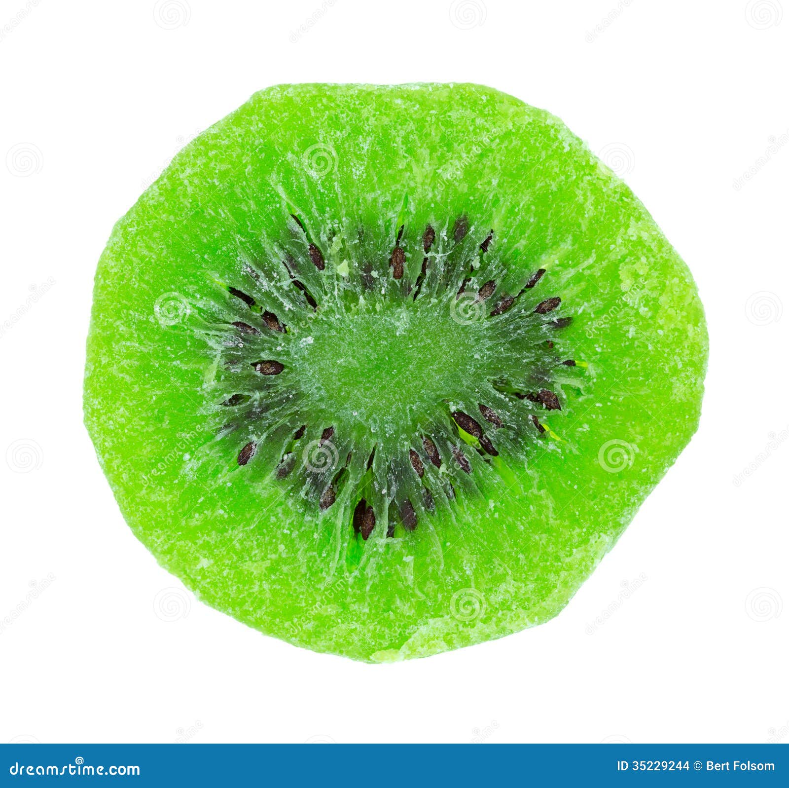 A Single Slice of Candied Kiwi Fruit Stock Photo - Image of sweet ...
