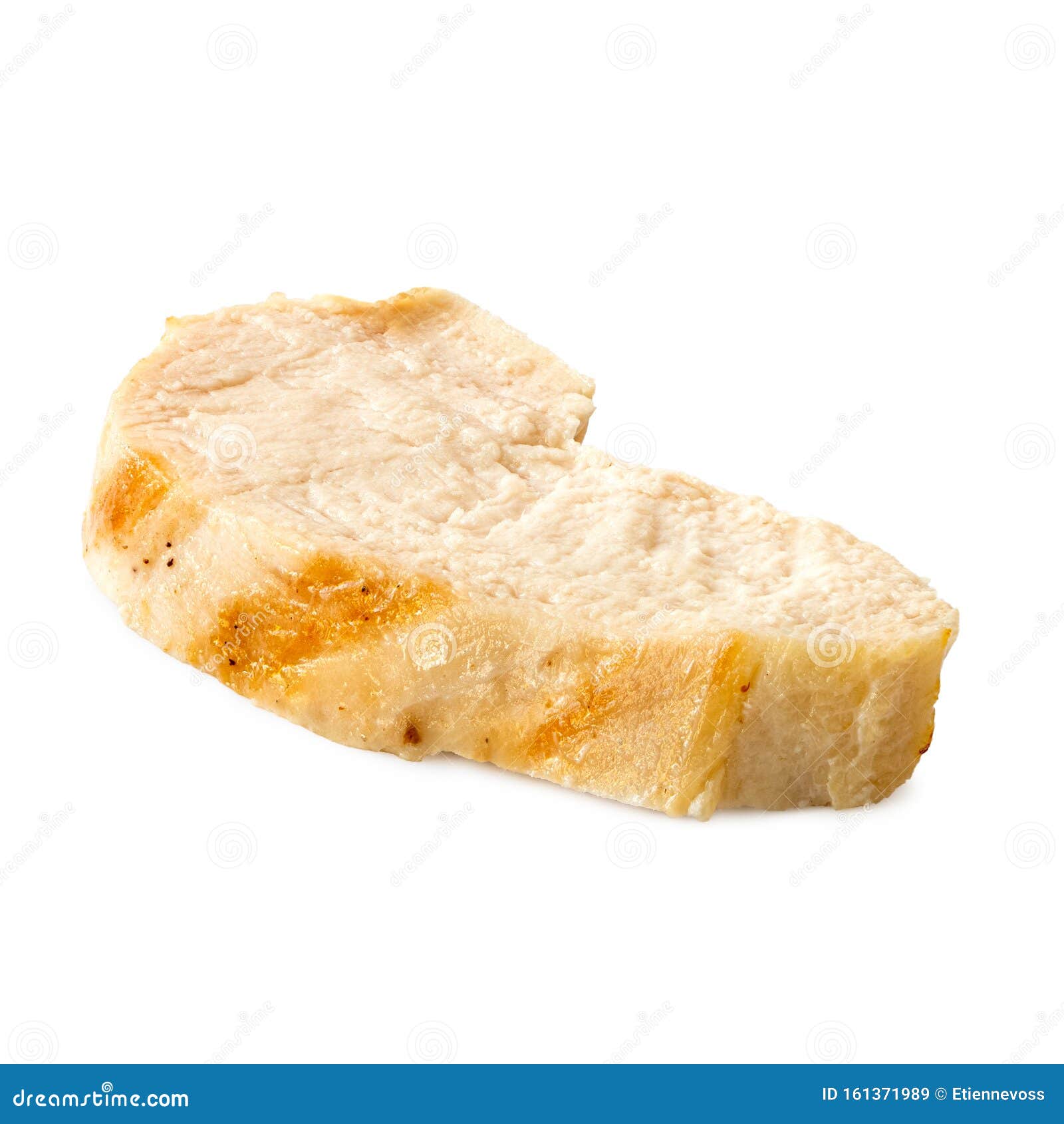 Single Slice of Grilled Chicken Breast with Grill Marks Isolated on ...