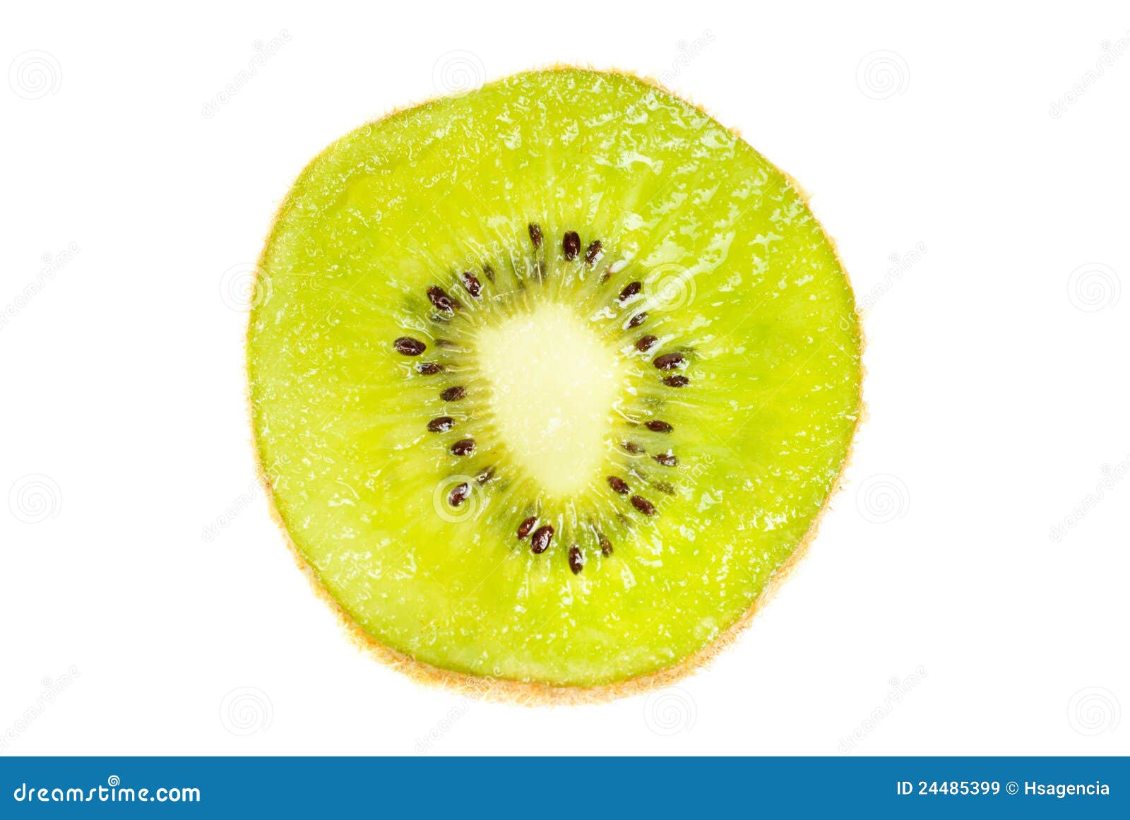A Single Slice of Kiwi Fruit Stock Image - Image of juicy, delicious ...
