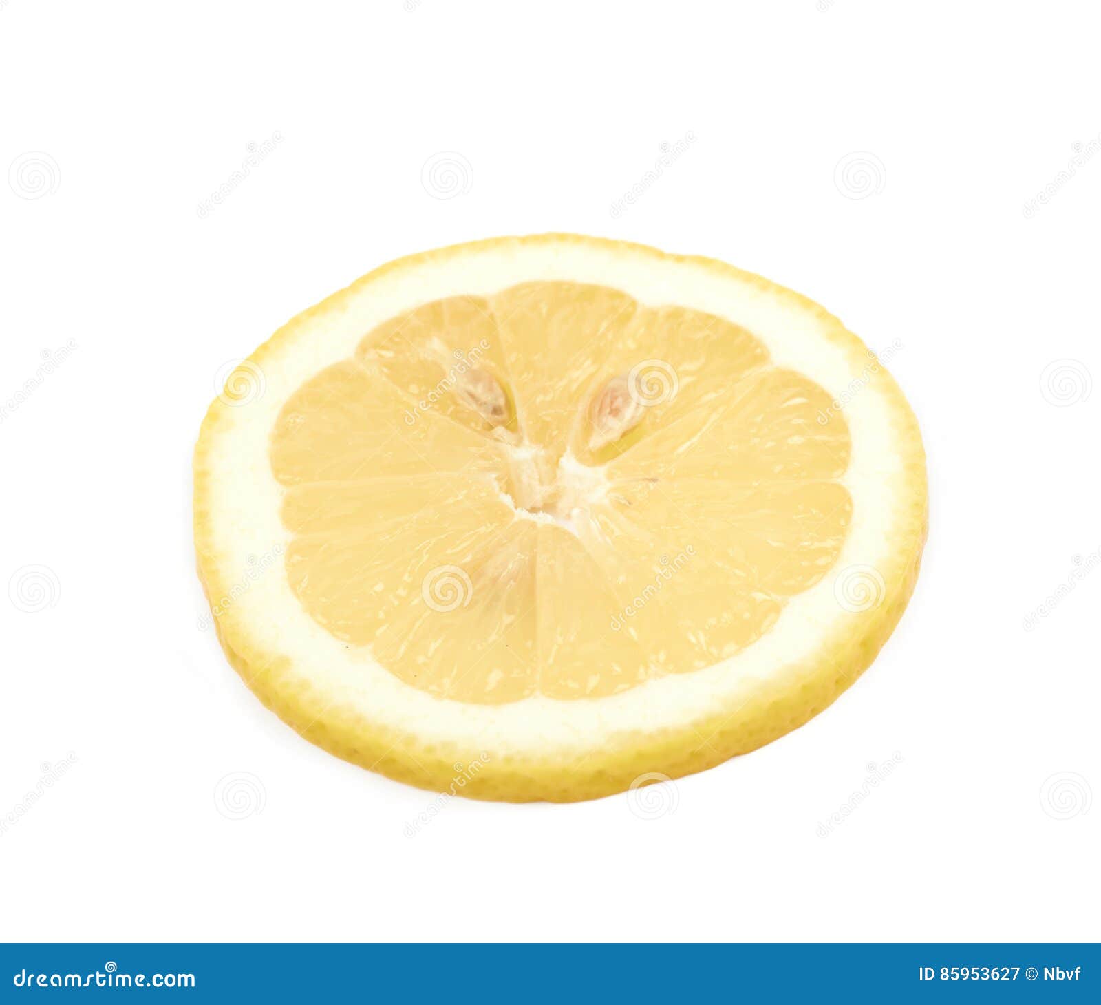 Single Slice of a Lemon Isolated Stock Image - Image of ingredient ...