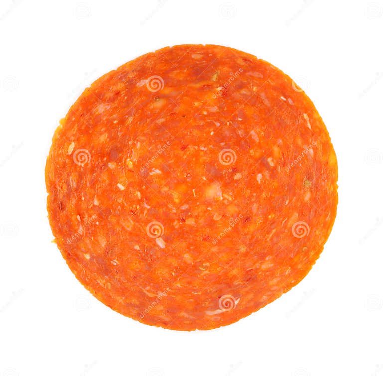 Single slice of pepperoni stock photo. Image of edible - 14449266