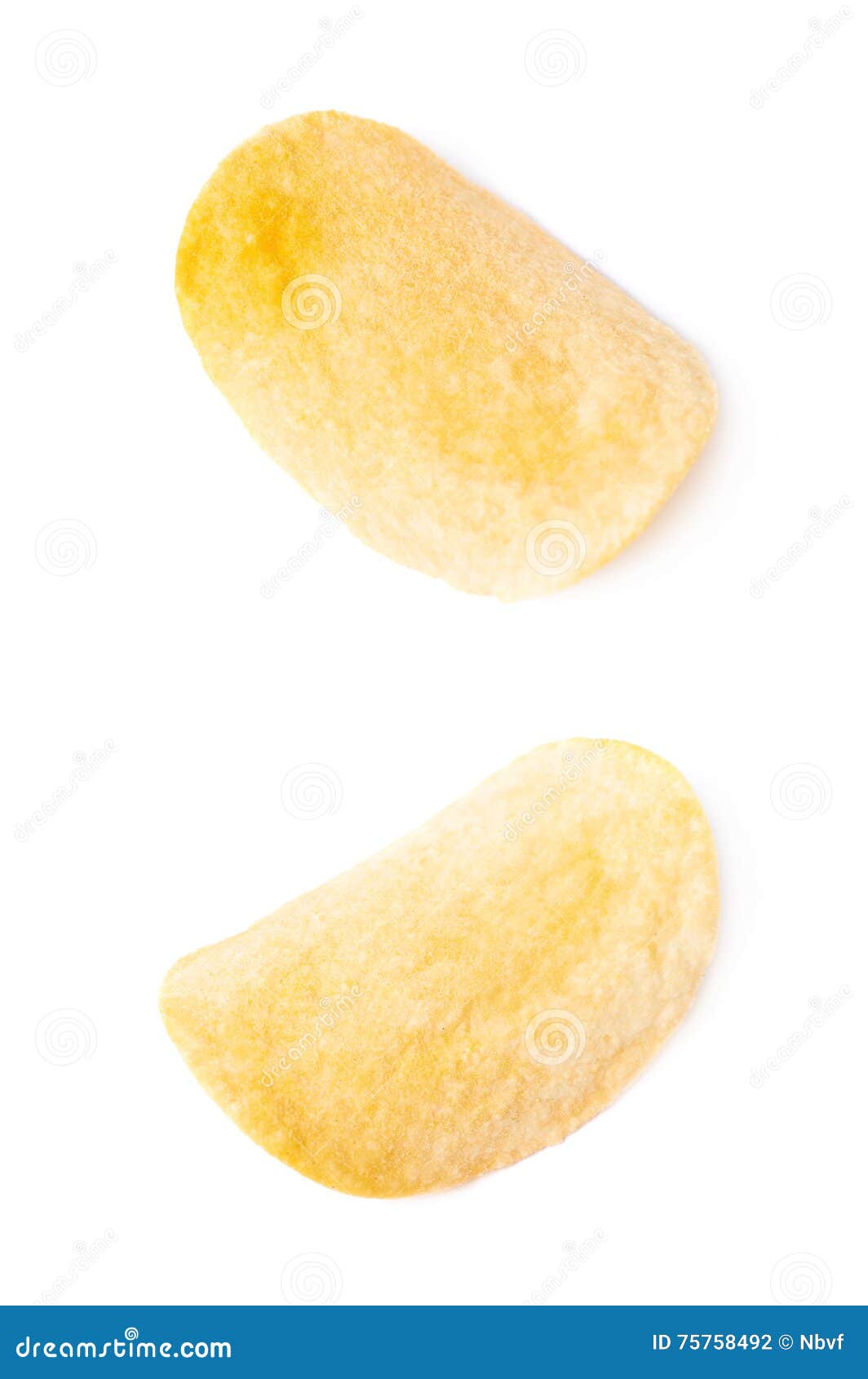 Single Slice of Potato Chip Isolated Stock Photo - Image of shot ...