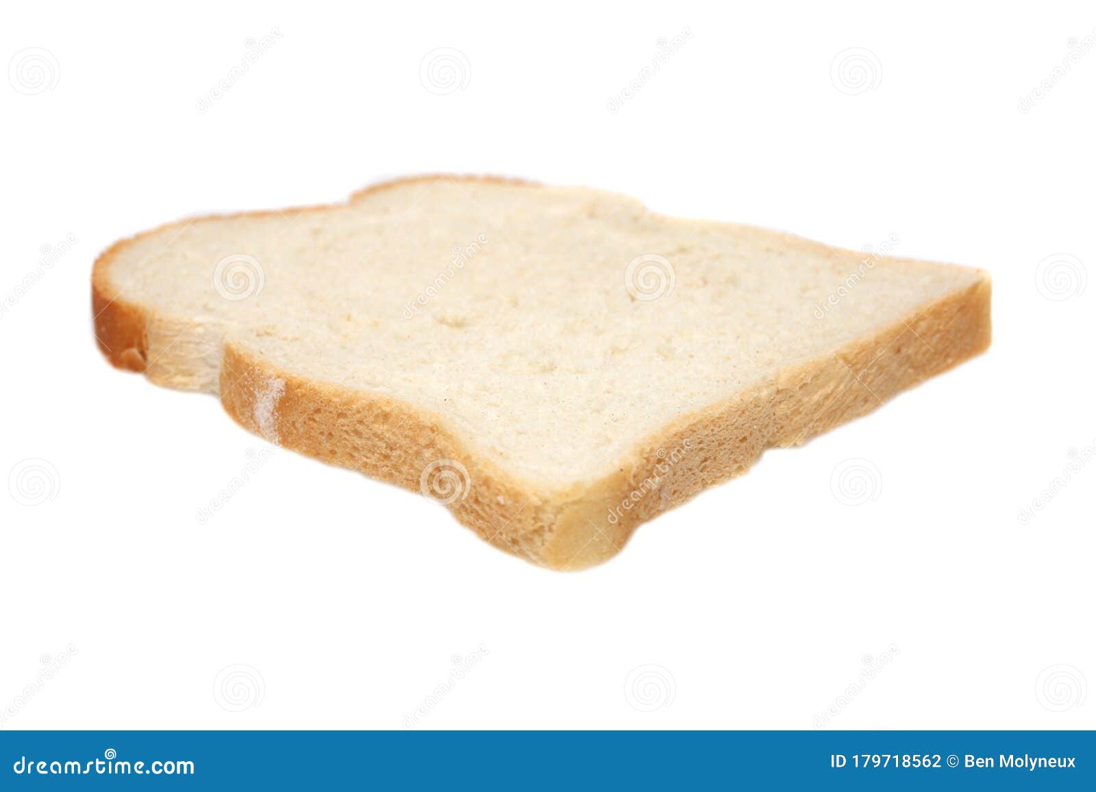 A Single Slice Of White Bread Stock Photo - Image of crust, scheibe ...