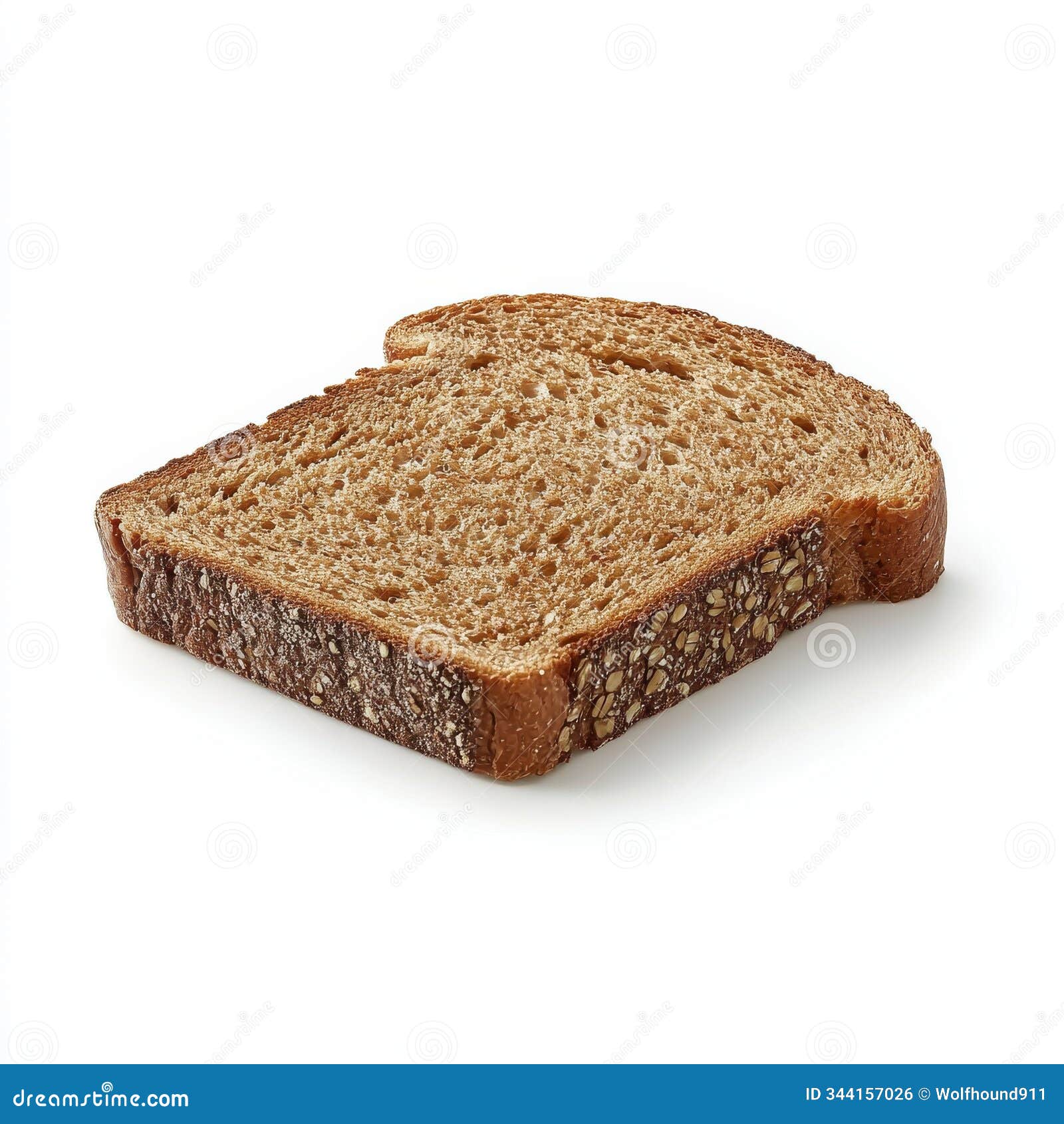 A Single Slice of Whole Wheat Toast, Isolated on a White Background ...