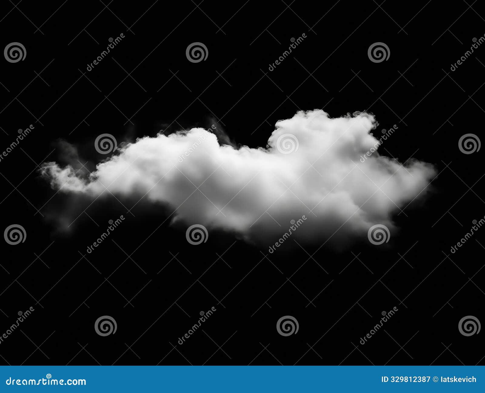 Single Small Cloud Isolated on Black Background Stock Image - Image of ...