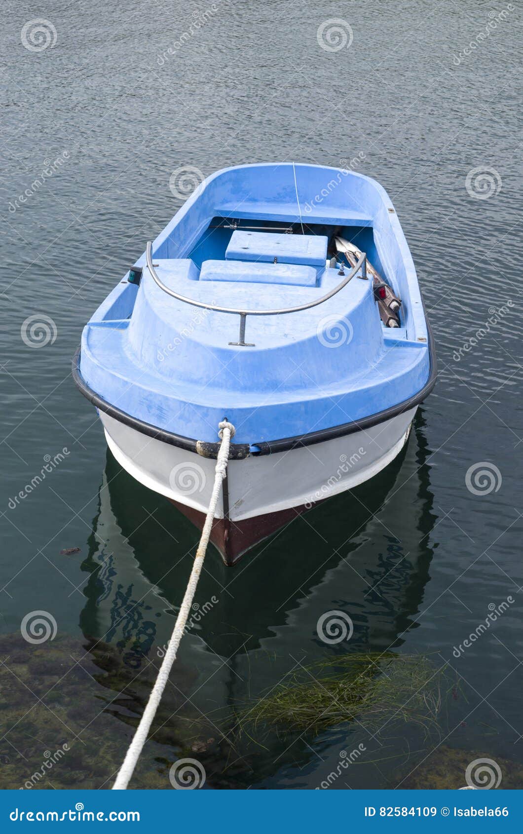 Single Small Plastic Rowing Boat Stock Image - Image of fiber, docks ...