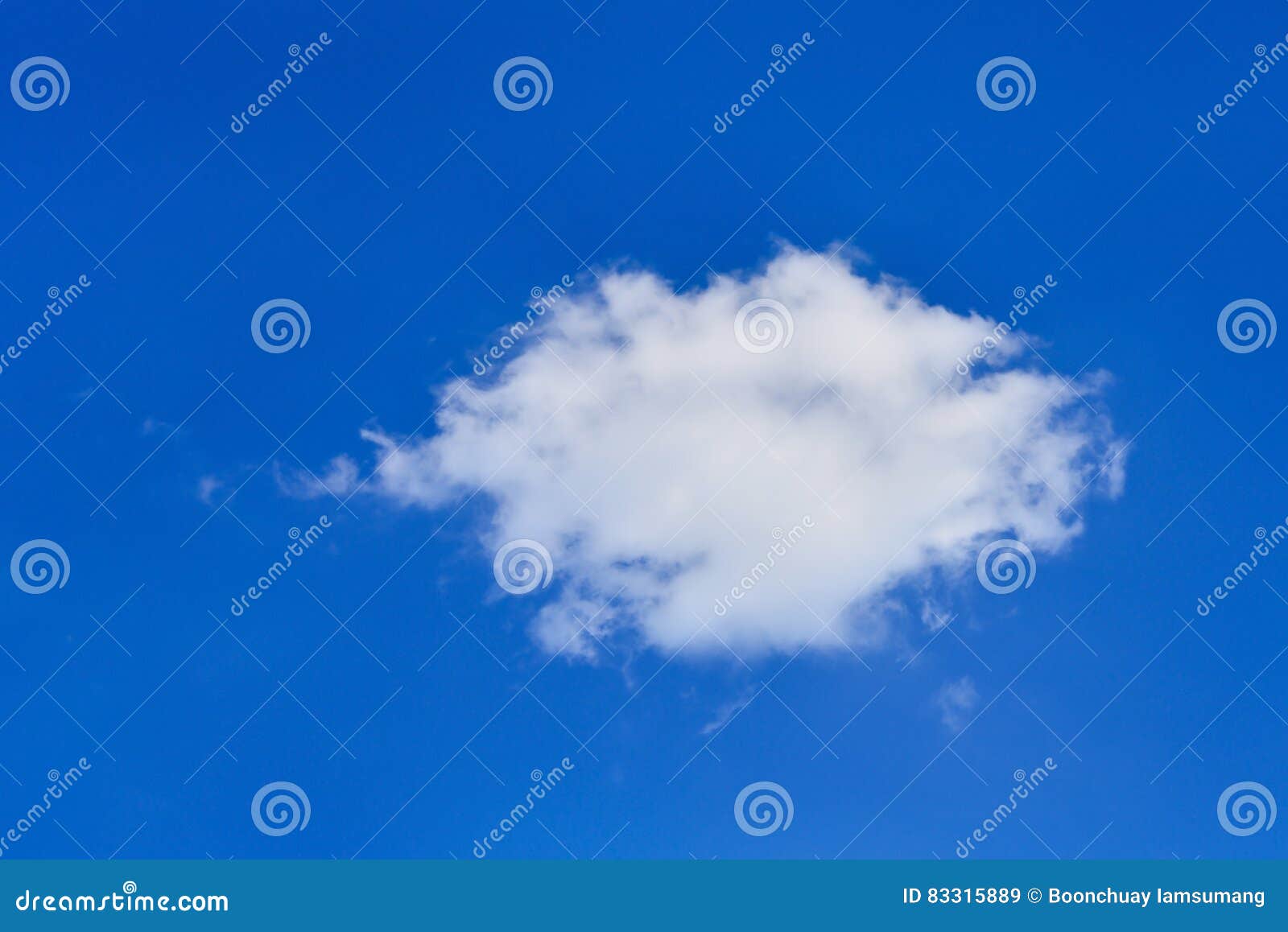 Single Small White Cloud in the Blue Sky for Background Stock Image ...