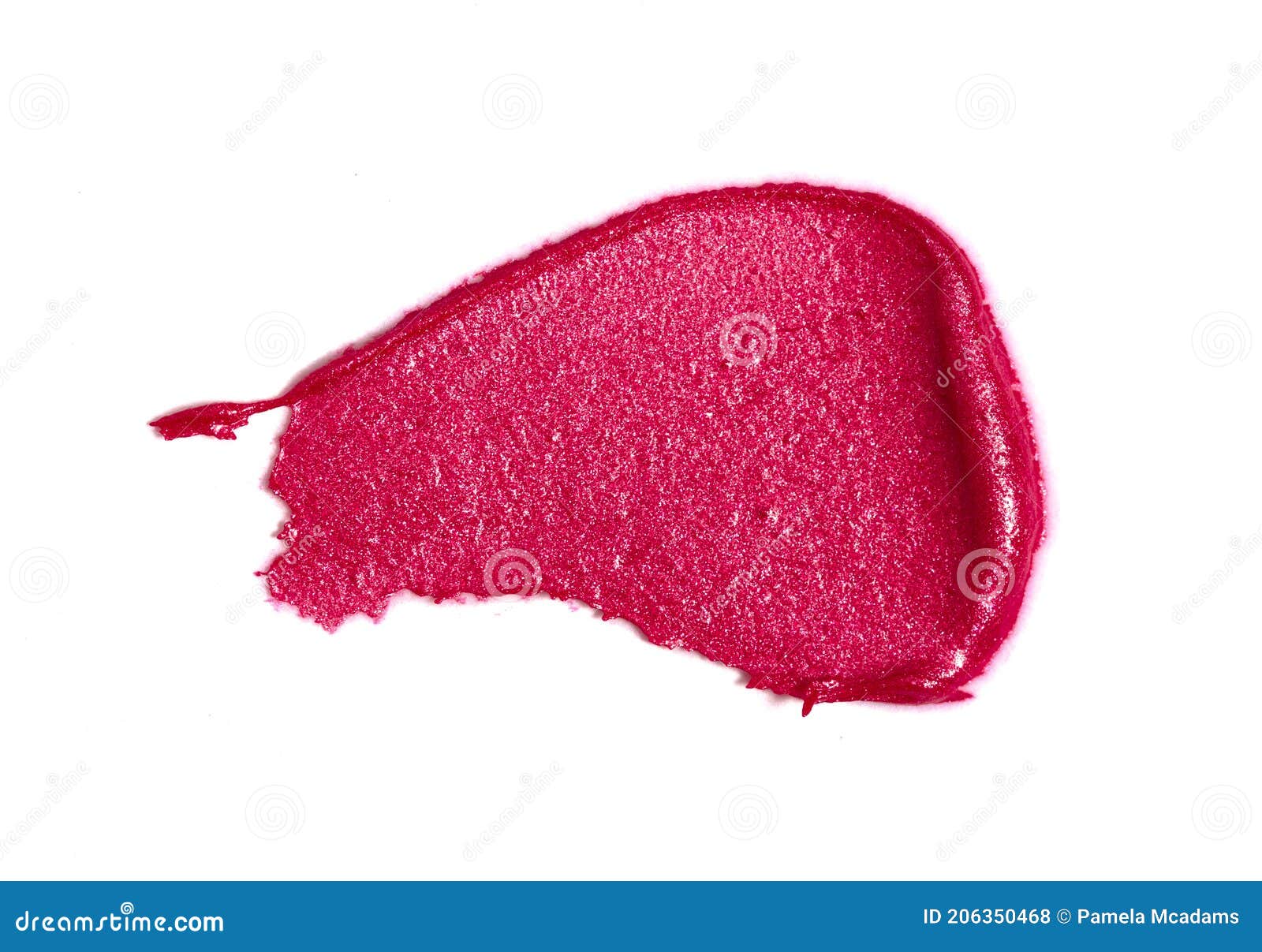 Single Smear of Lipstick and Lip Gloss Swatch on a White Background ...