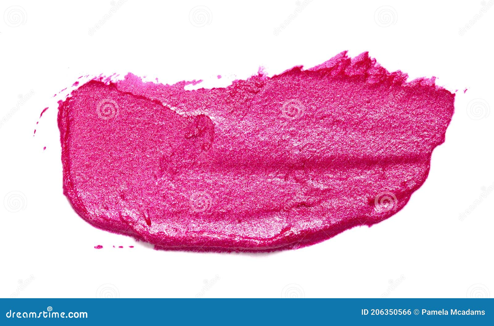 Single Smear of Lipstick and Lip Gloss Swatch on a White Background ...