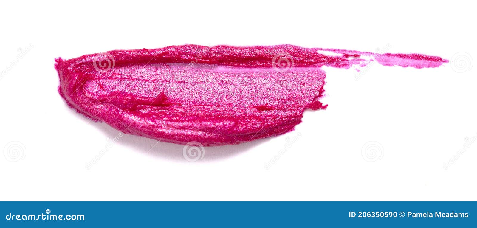 Single Smear of Lipstick and Lip Gloss Swatch on a White Background ...