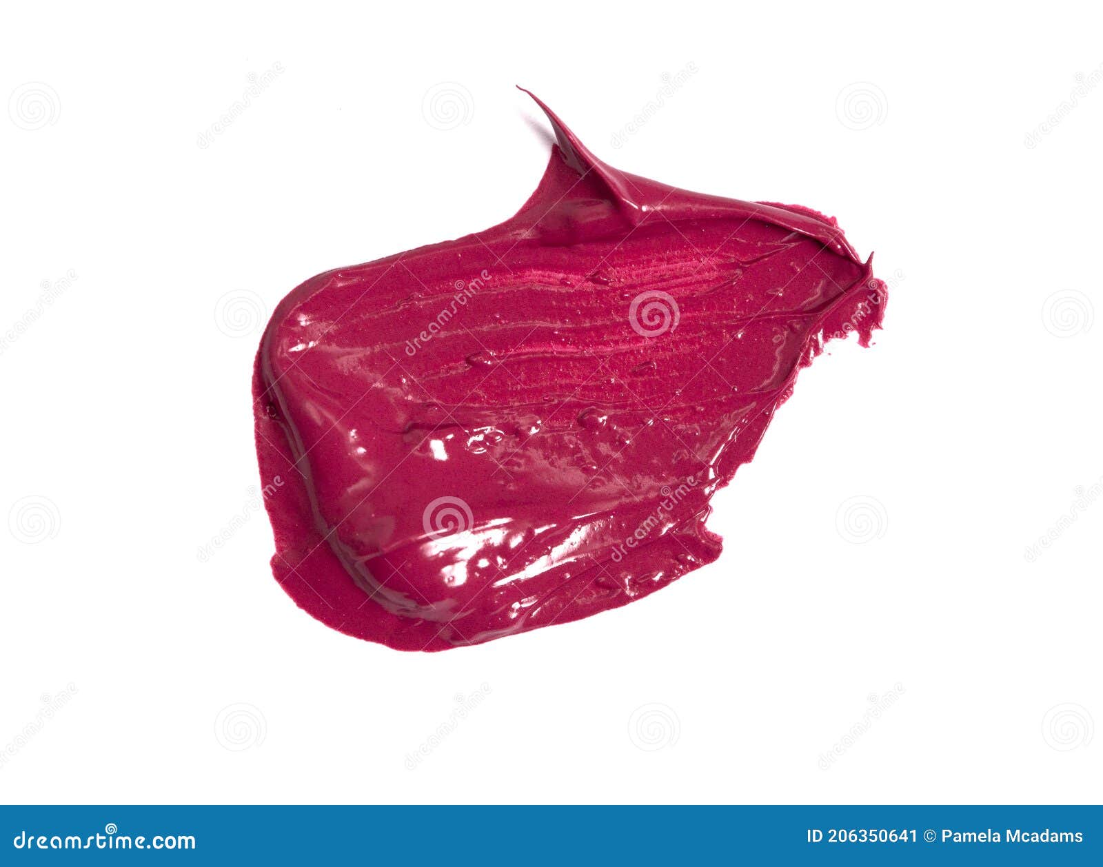 Single Smear of Lipstick and Lip Gloss Swatch on a White Background ...