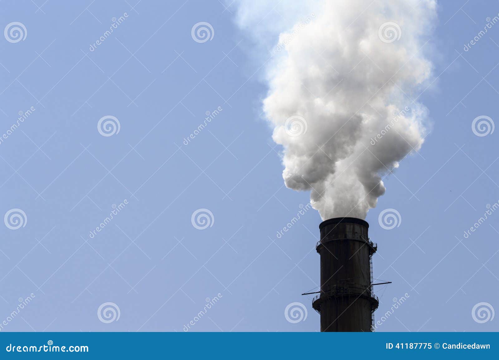 Single Smoke Stack stock image. Image of dioxide, environmental - 41187775
