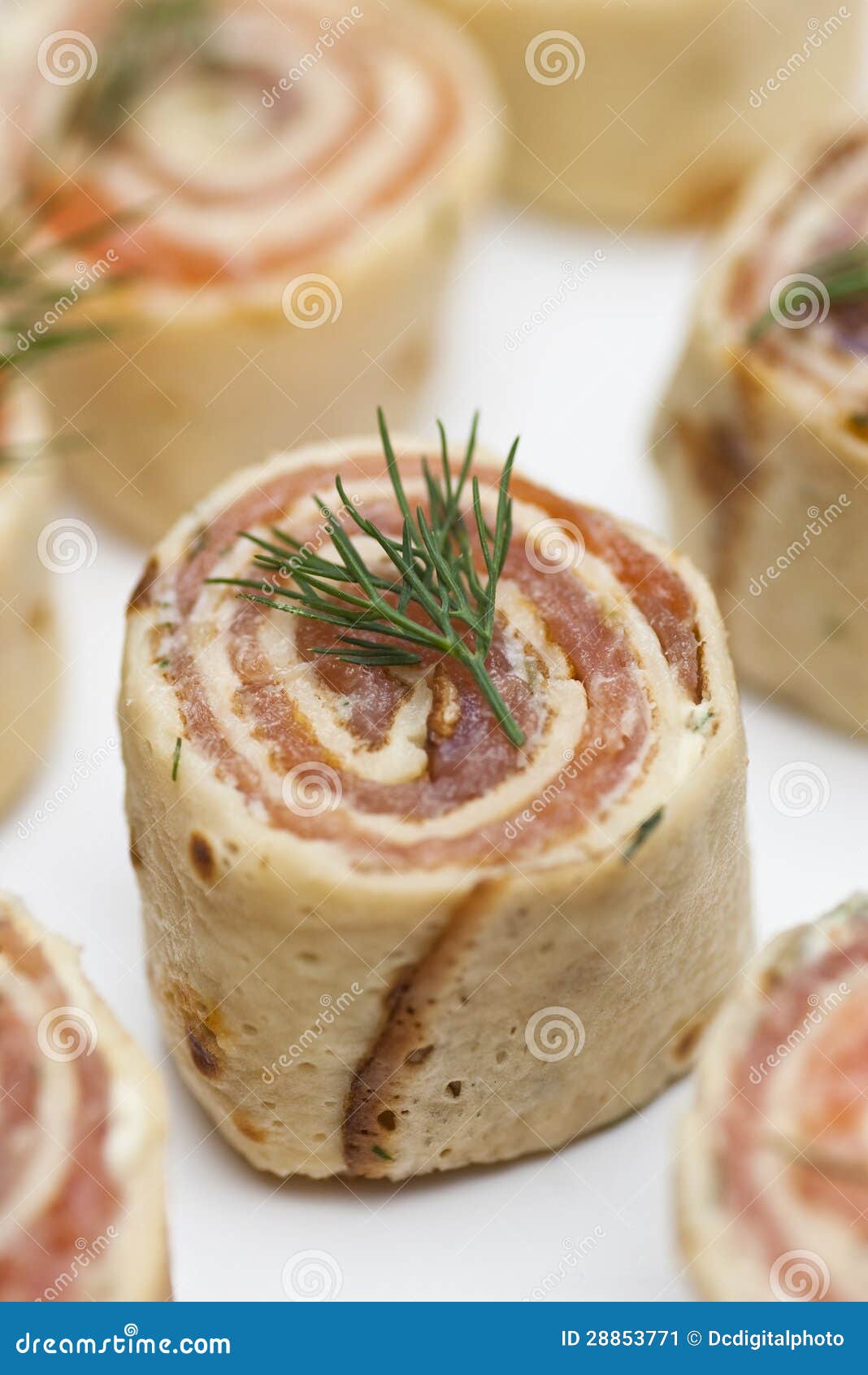 Single Smoked Salmon Roulade Stock Image - Image of eating, seafood ...