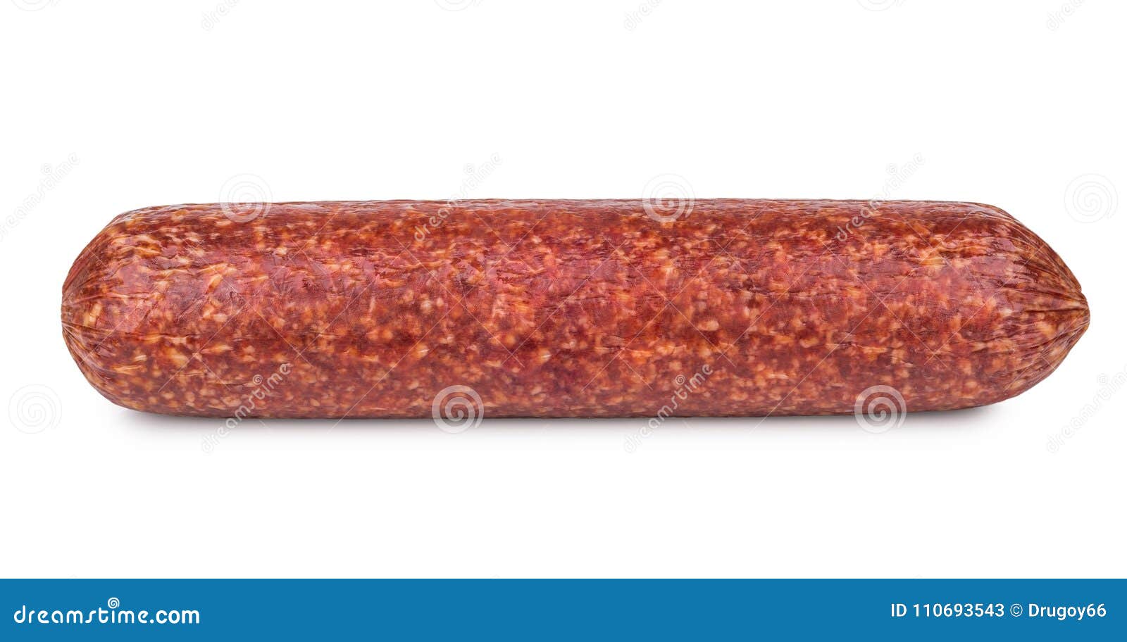 Single Smoked Sausage Isolated on White Stock Image - Image of smoked ...