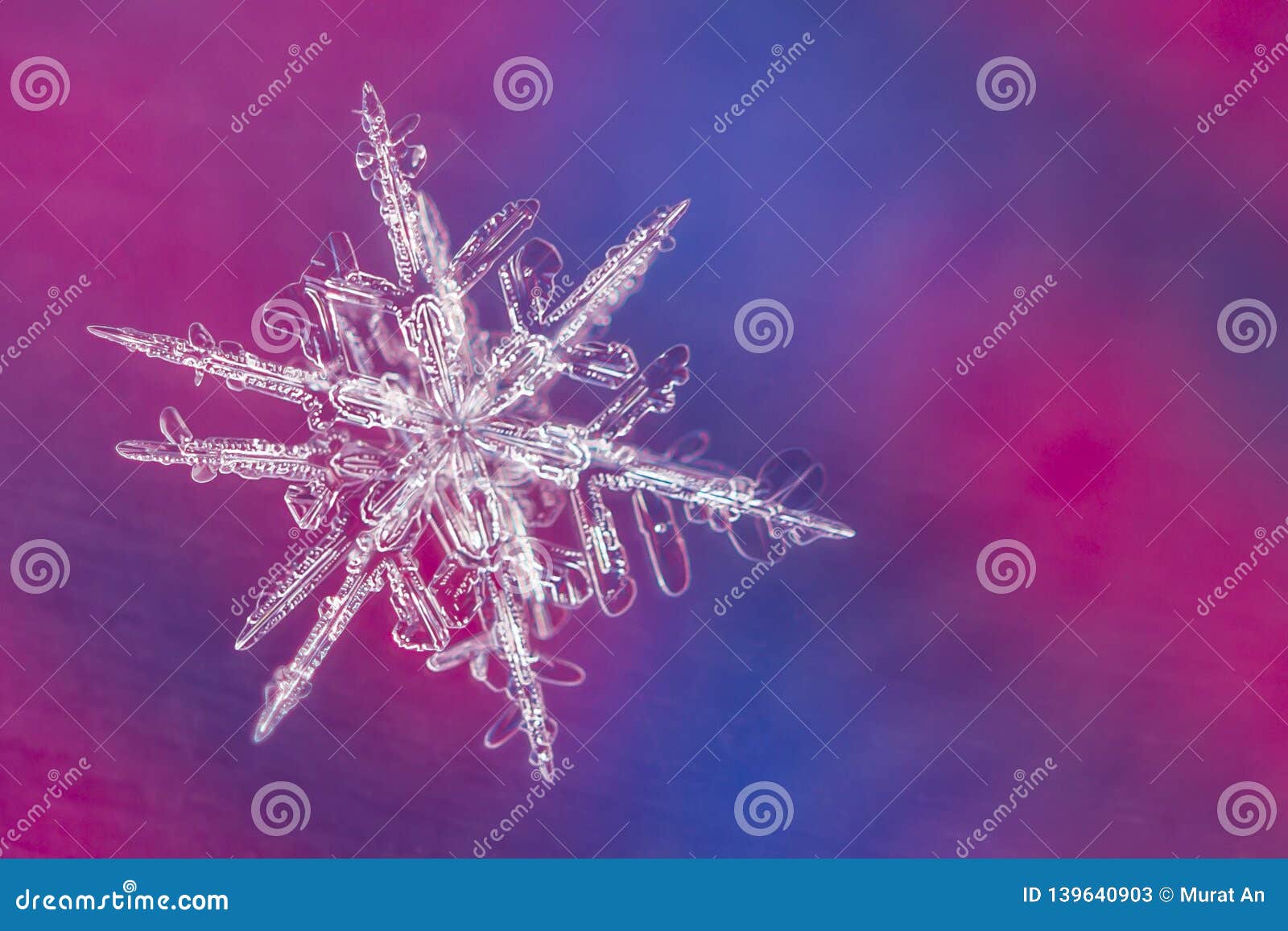 Single Snow Flake on Colorful Background Stock Image - Image of blue ...