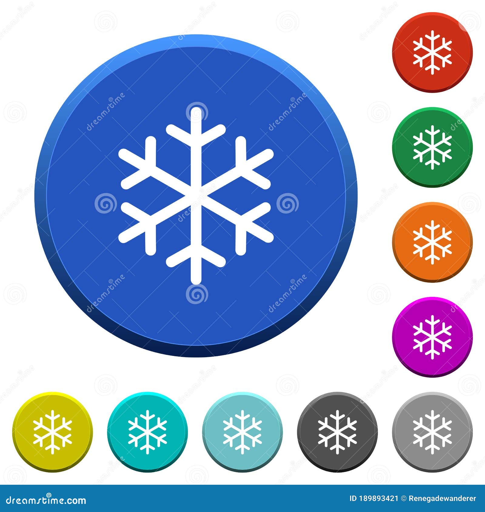 Single Snowflake Beveled Buttons Stock Vector - Illustration of frozen ...
