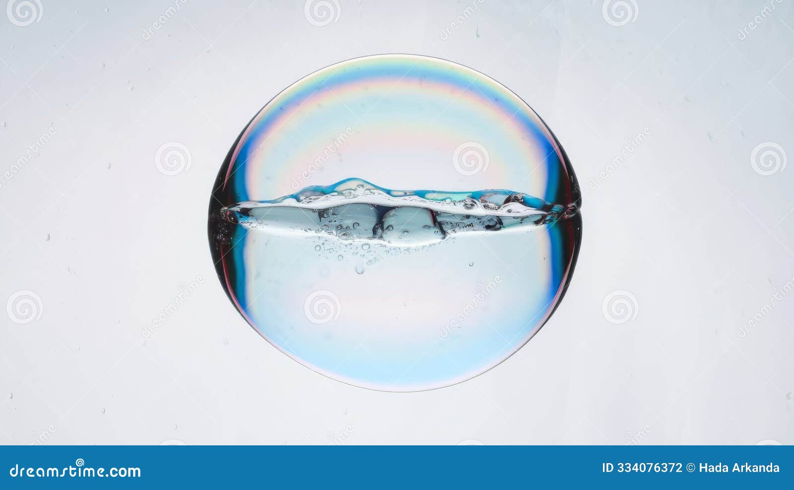 Single Soap Bubble with Reflection on White Background Stock ...