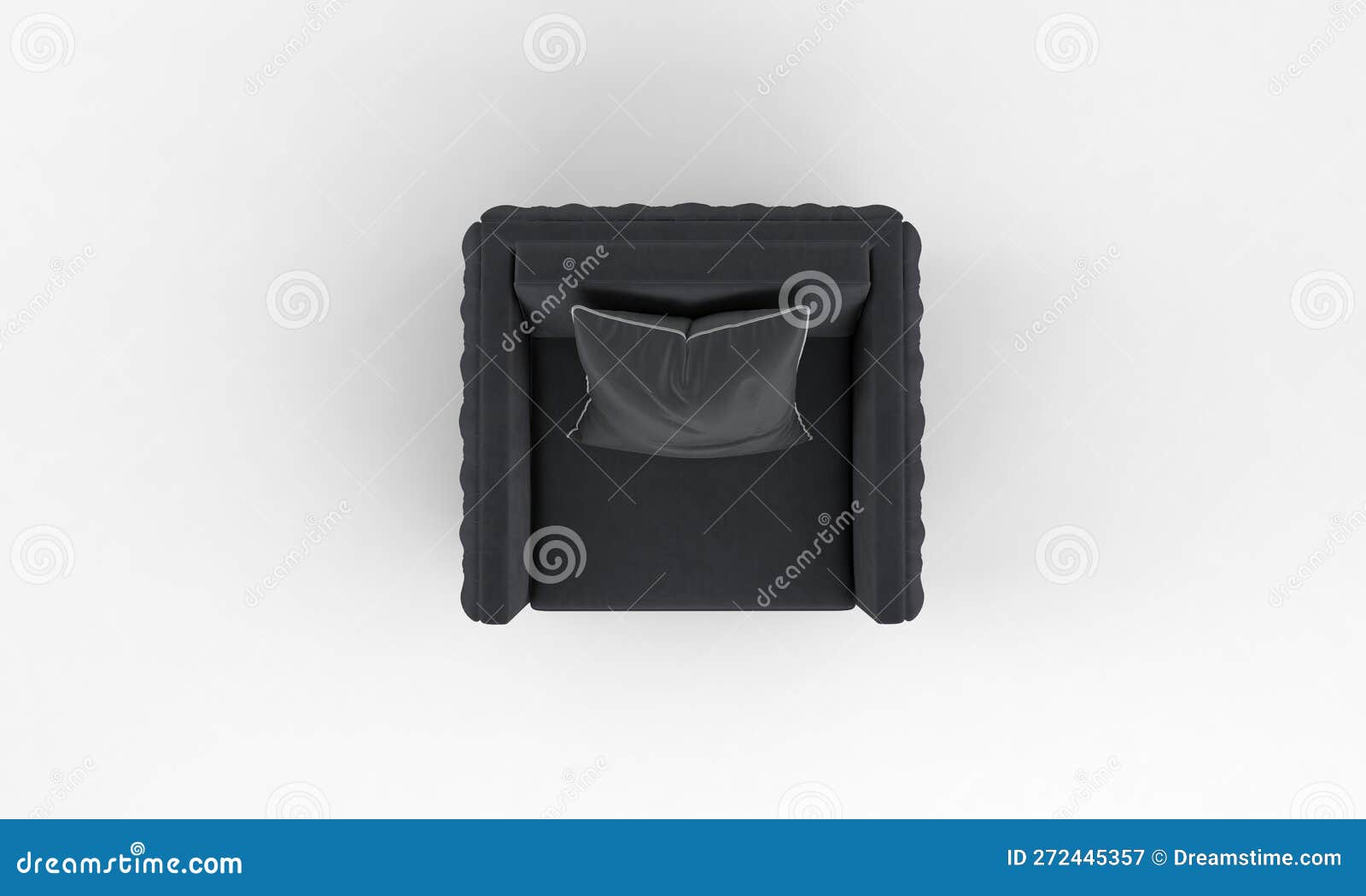 Single Sofa 3D Rendered Realistic Furniture Top View Stock Illustration ...