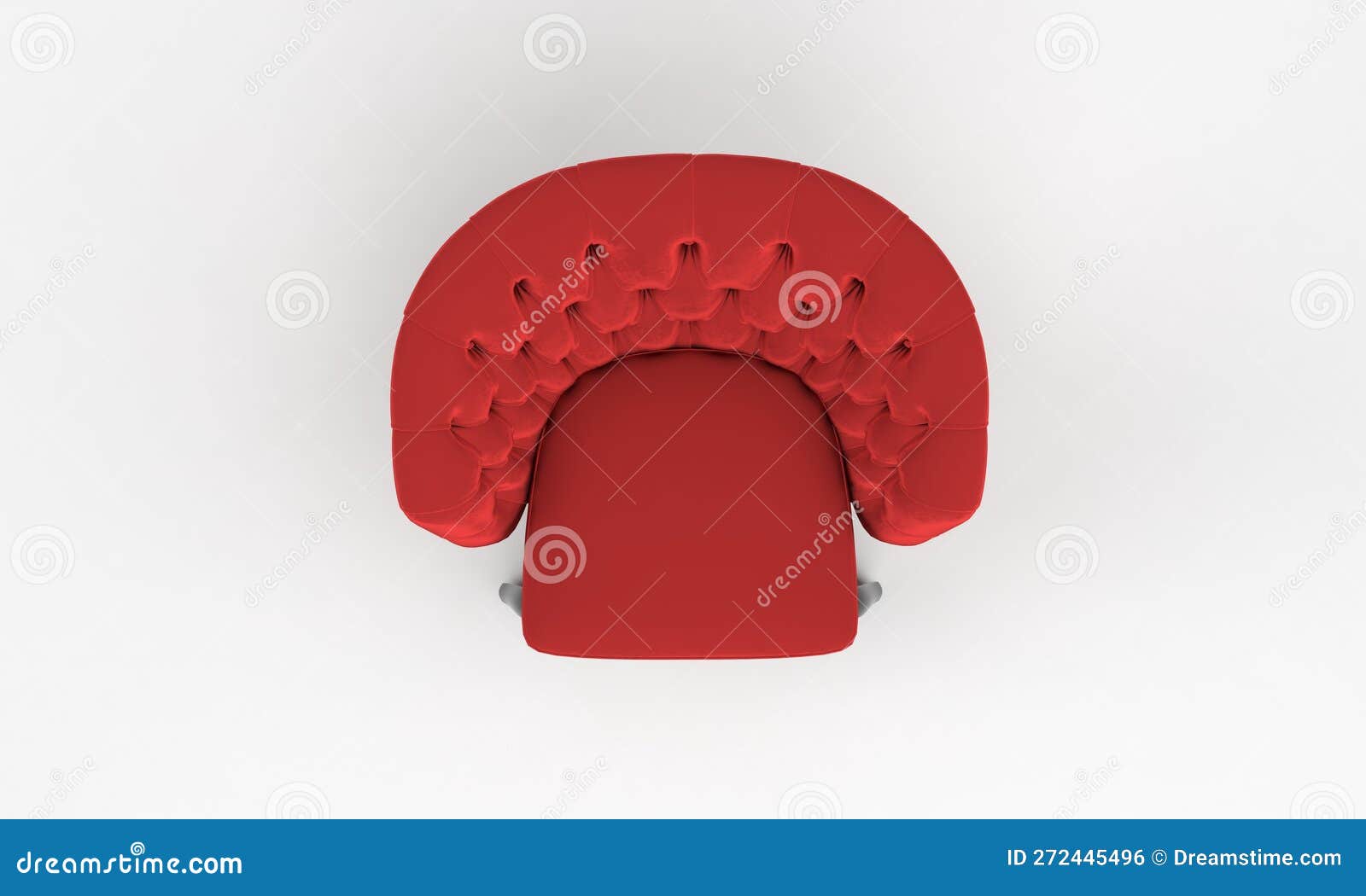 Single Sofa 3D Rendered Realistic Furniture Top View Stock Illustration ...