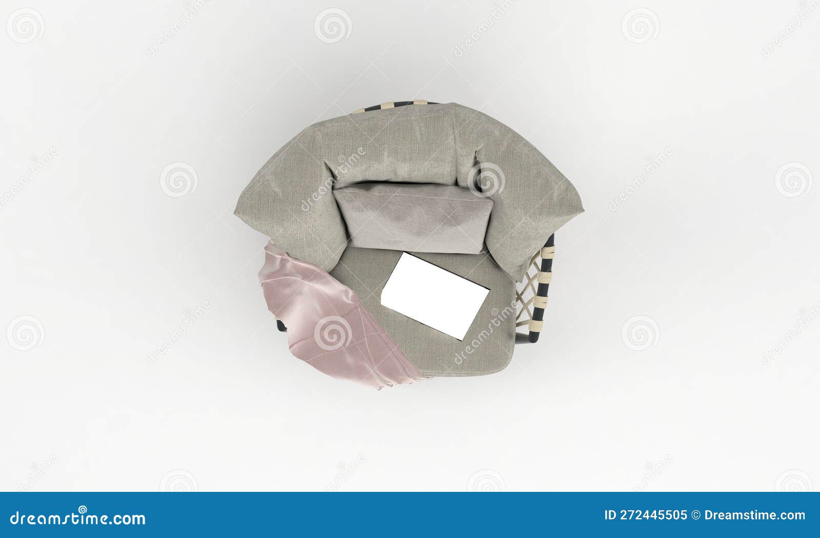 Single Sofa 3D Rendered Realistic Furniture Top View Stock Illustration ...