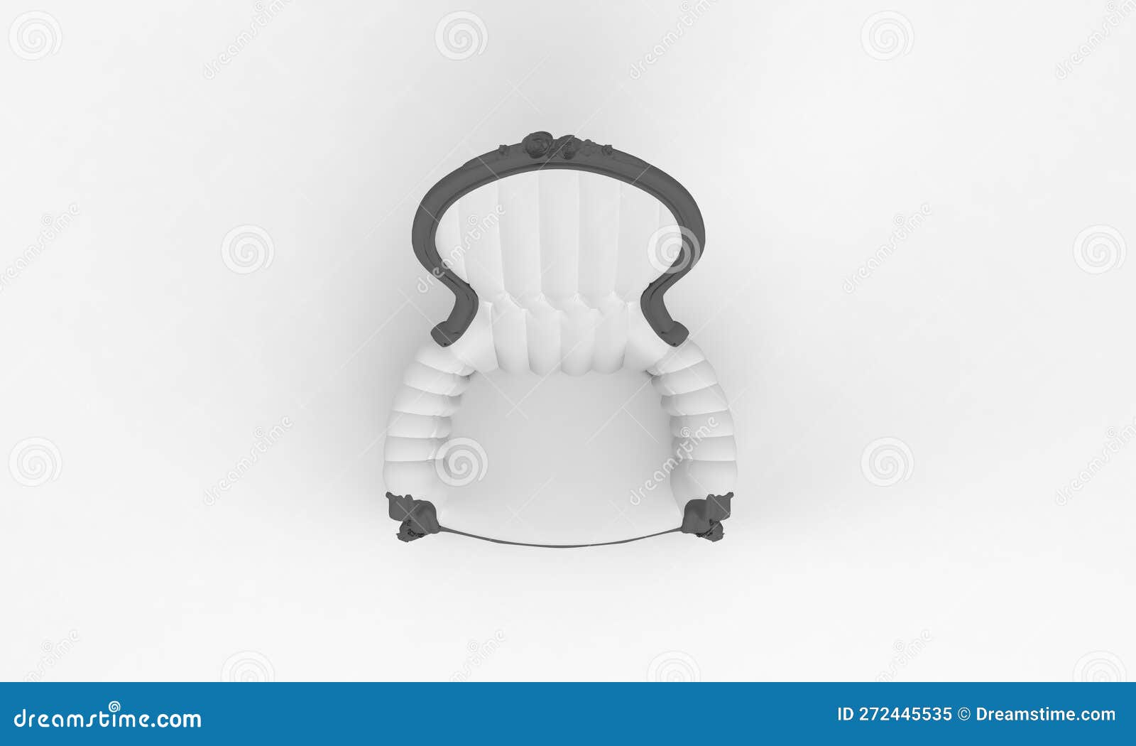 Single Sofa 3D Rendered Realistic Furniture Top View Stock Illustration ...