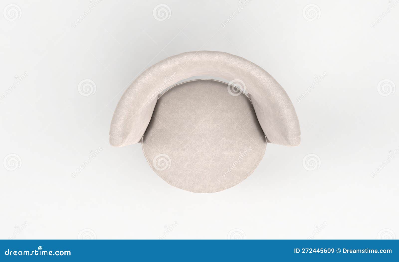 Single Sofa 3D Rendered Realistic Furniture Top View Stock Illustration ...