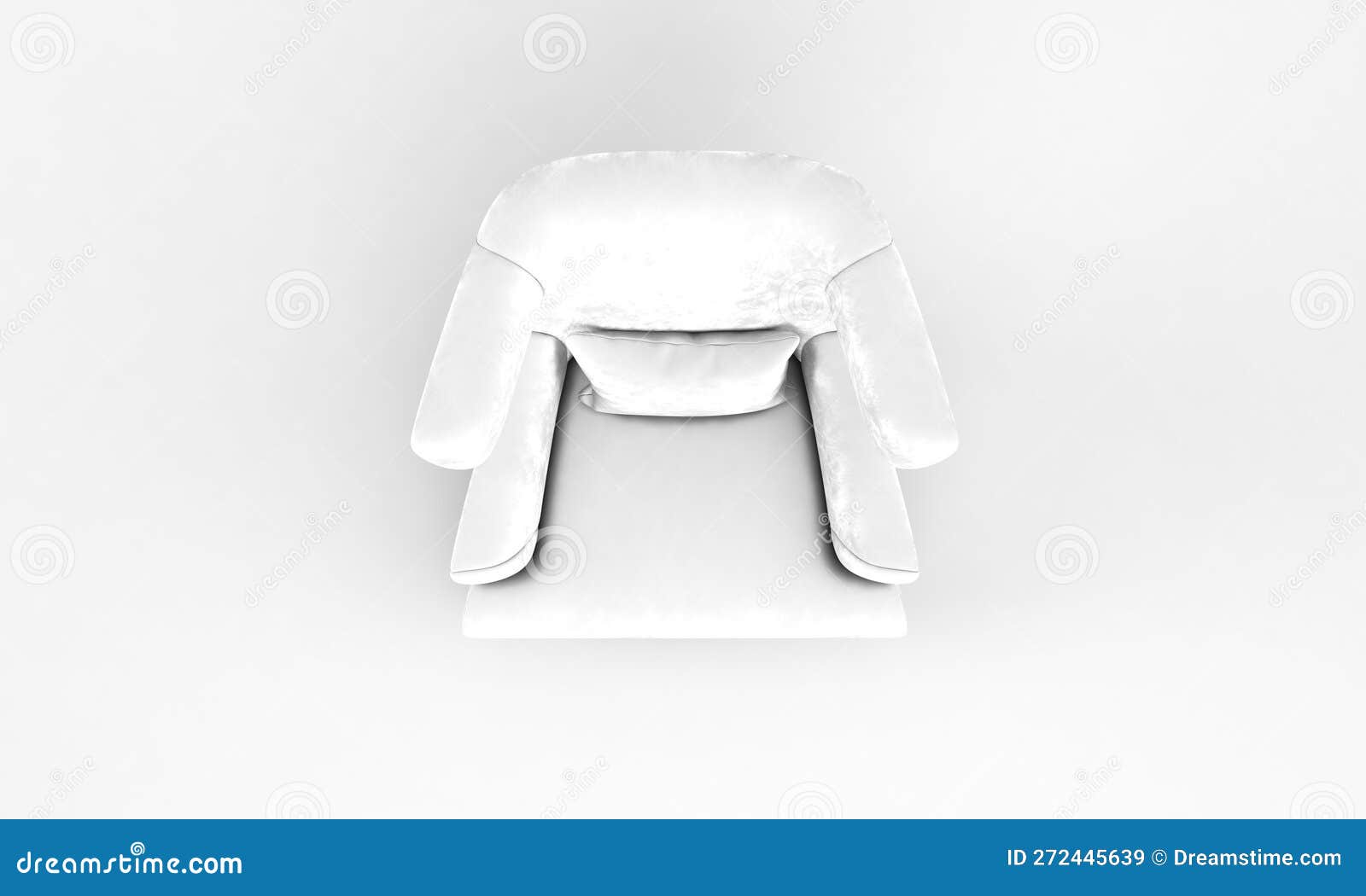 Single Sofa 3D Rendered Realistic Furniture Top View Stock Illustration ...