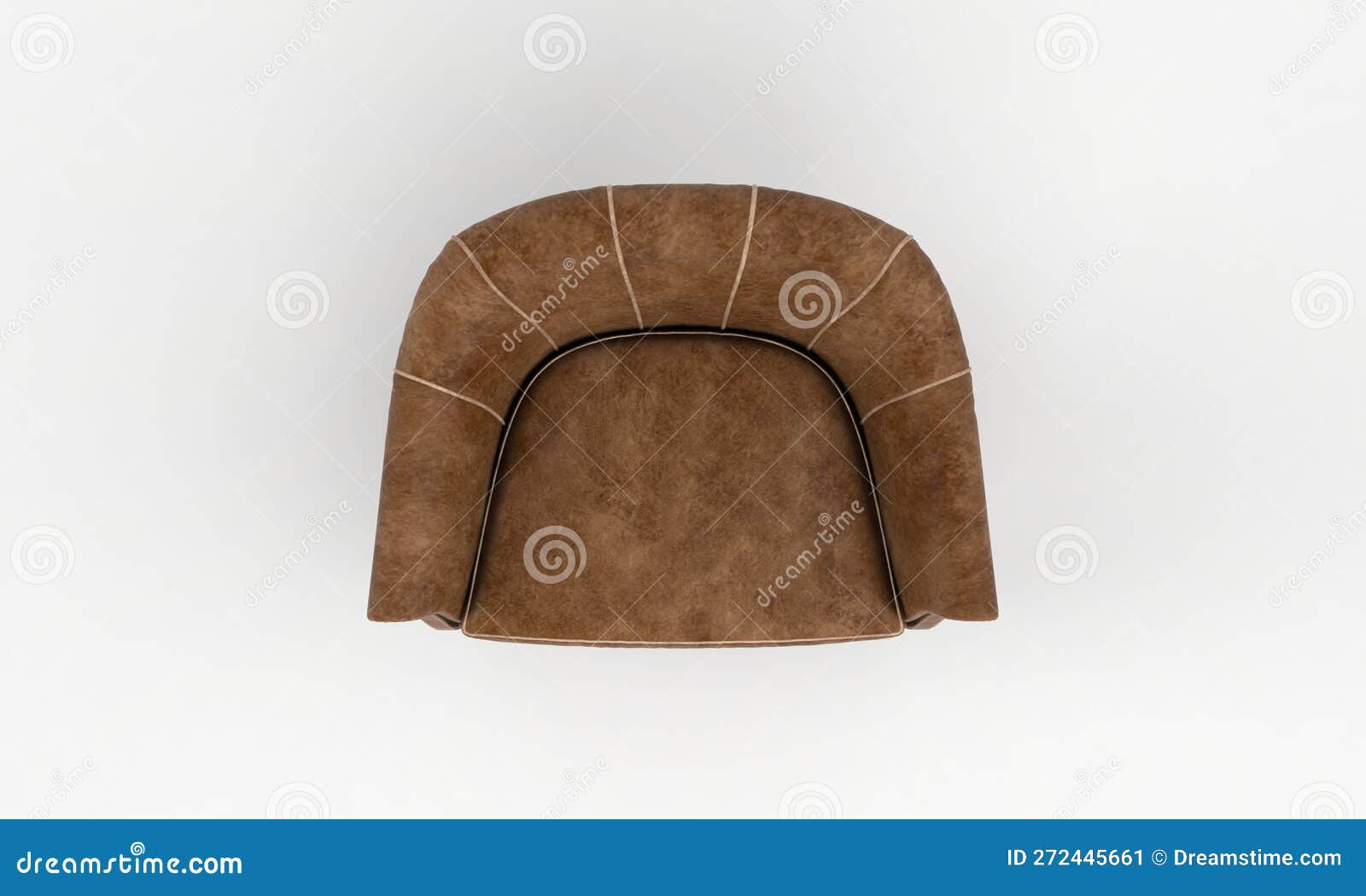 Single Sofa 3D Rendered Realistic Furniture Top View Stock Illustration ...