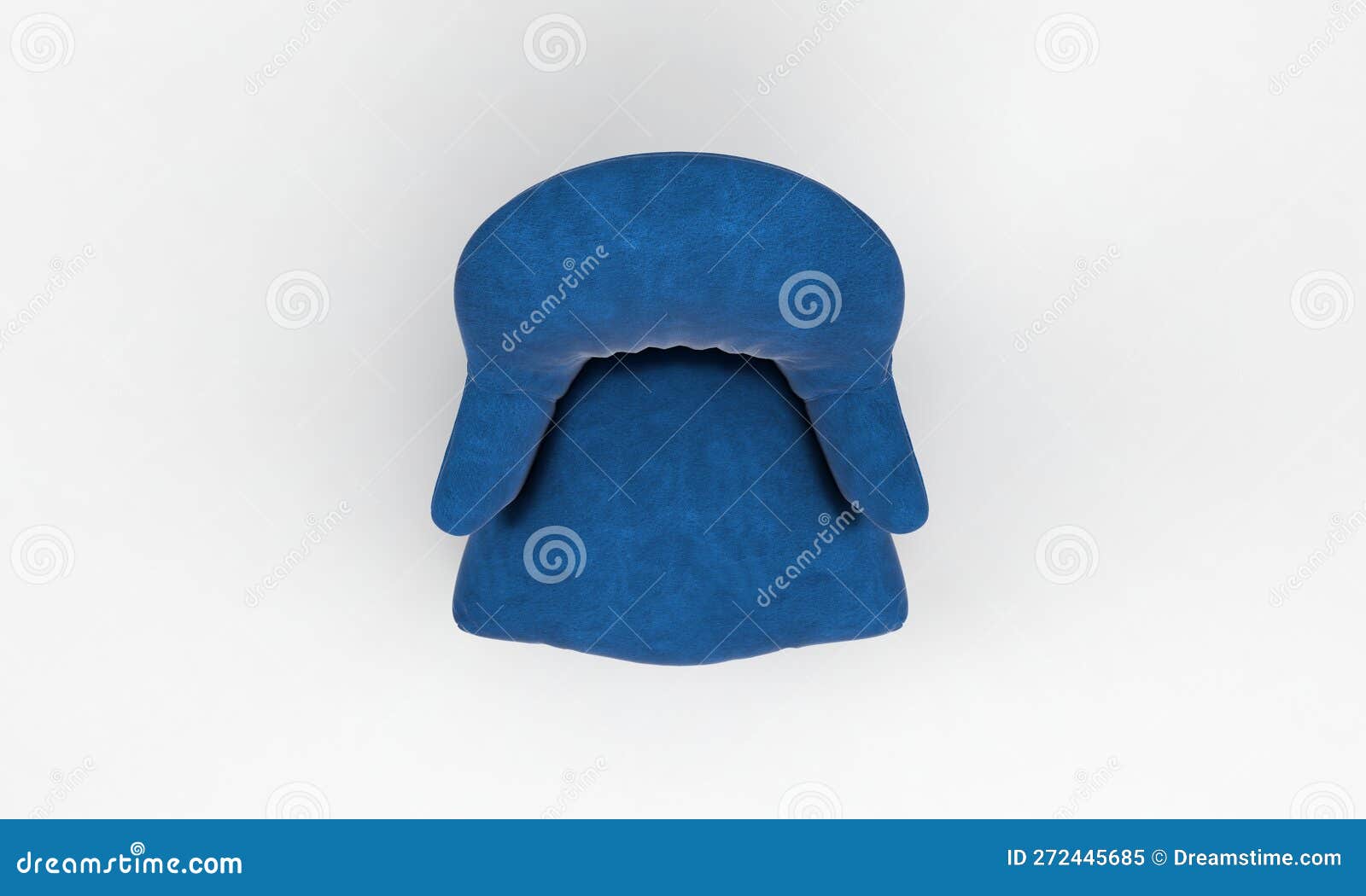 Single Sofa 3D Rendered Realistic Furniture Top View Stock Illustration ...