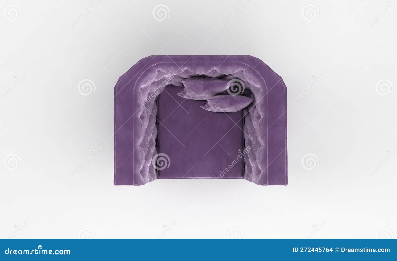 Single Sofa 3D Rendered Realistic Furniture Top View Stock Illustration ...