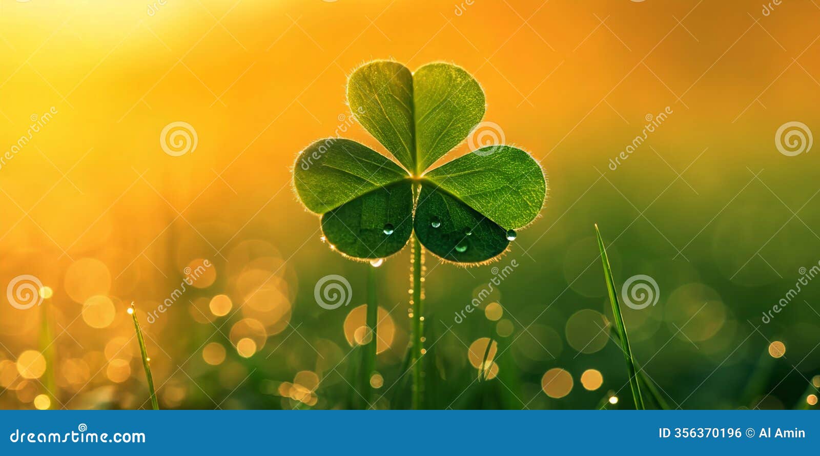 Single Soft Glittering Shamrock in the Center of a Design Stock ...