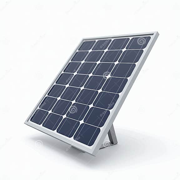 A Single Solar Panel Angled on a Stand Against a White Background ...