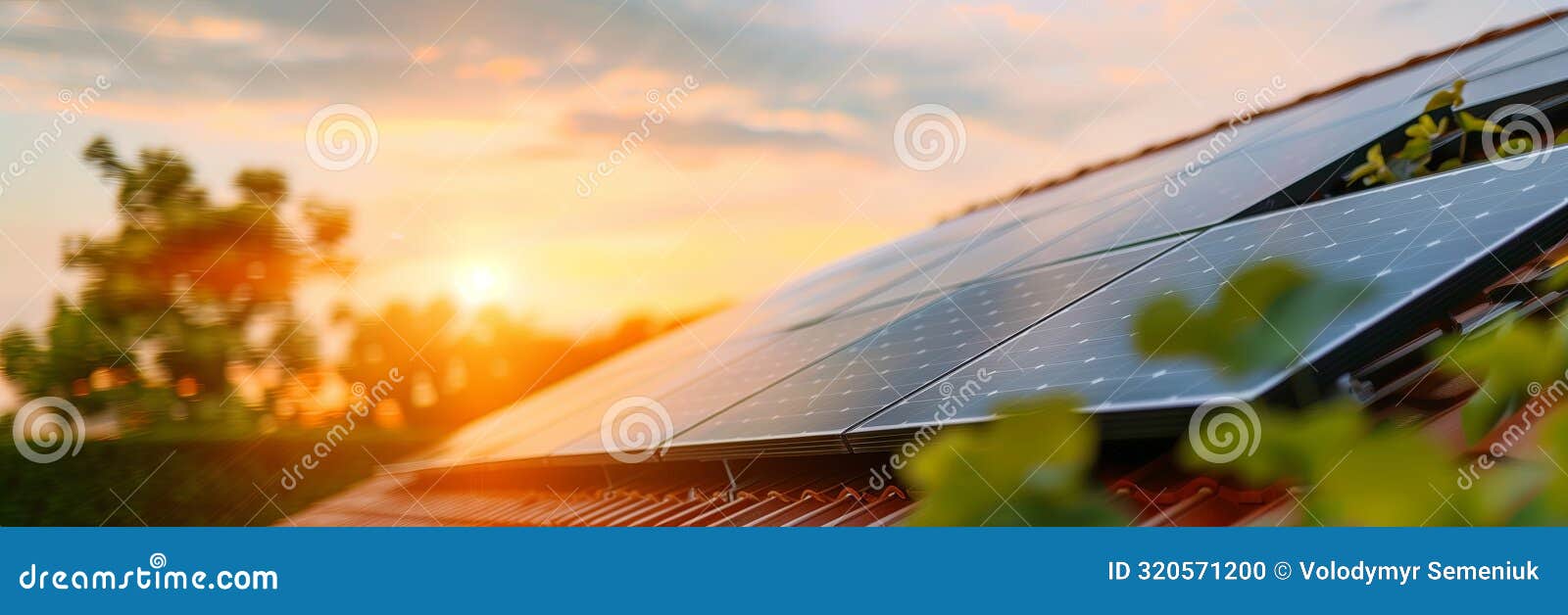 Single Solar Panel on a Rooftop during the Golden Hour, with the Sun ...
