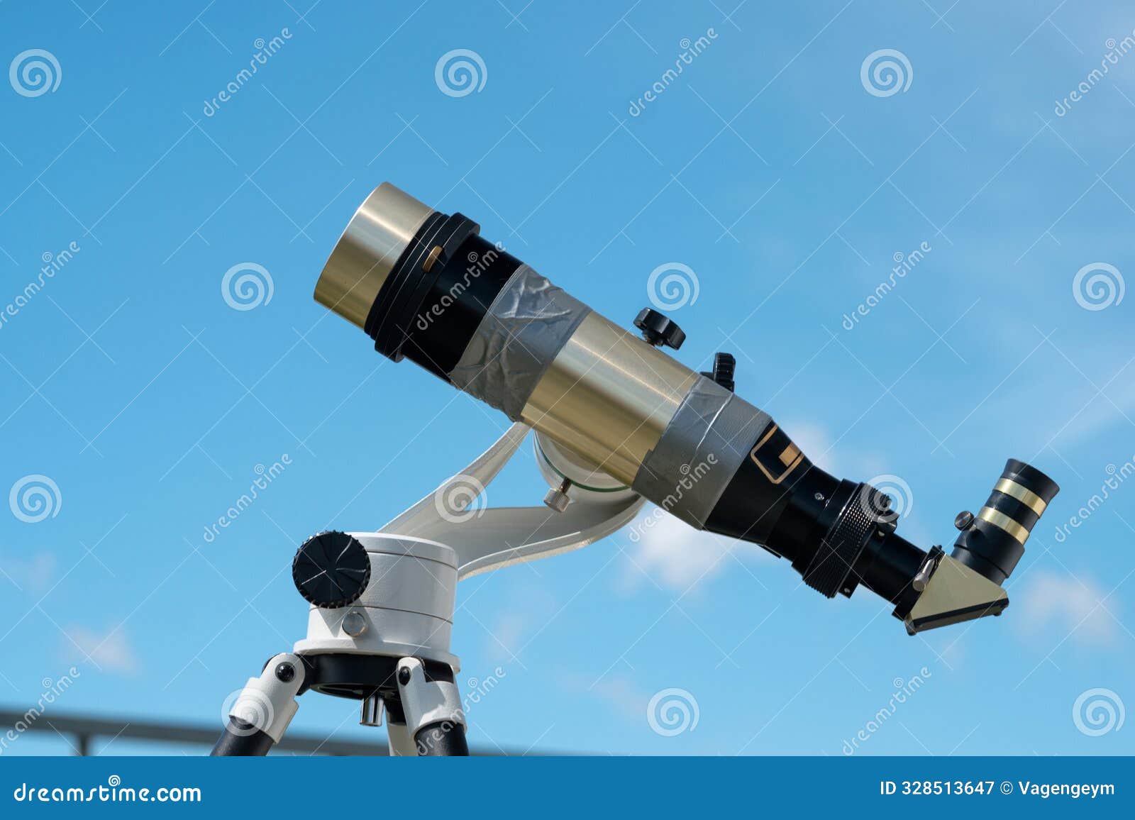 Single Solar Telescope Against Clear Blue Sky Stock Image - Image of ...