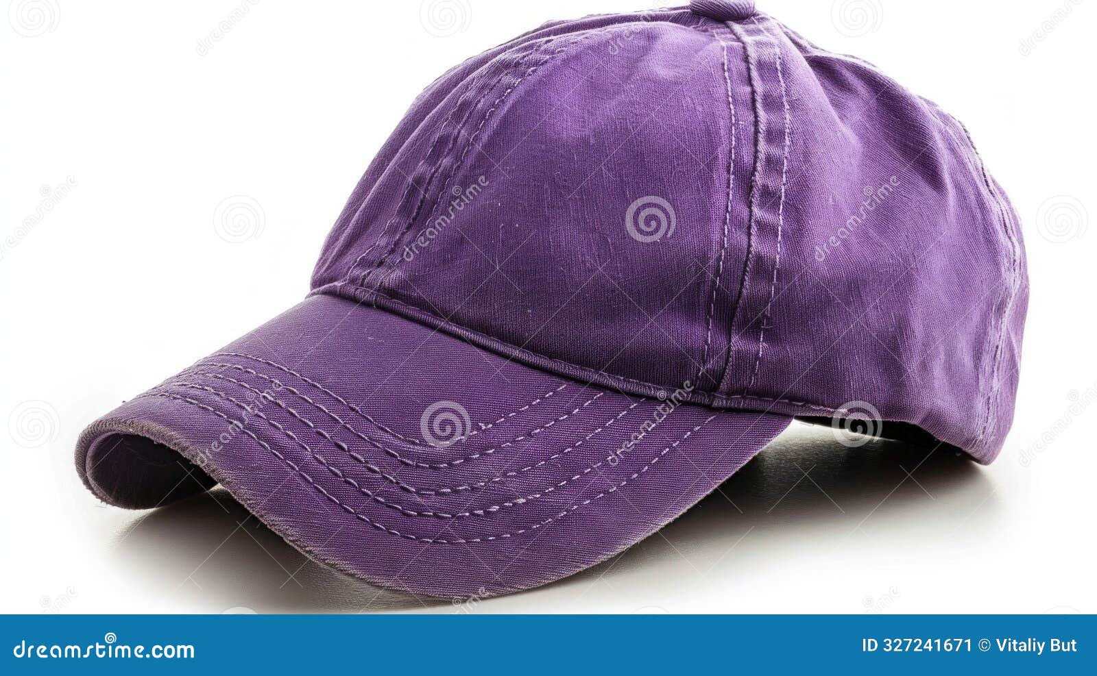 Single, Solid Purple Baseball Cap Lays Flat on a White Background. the ...