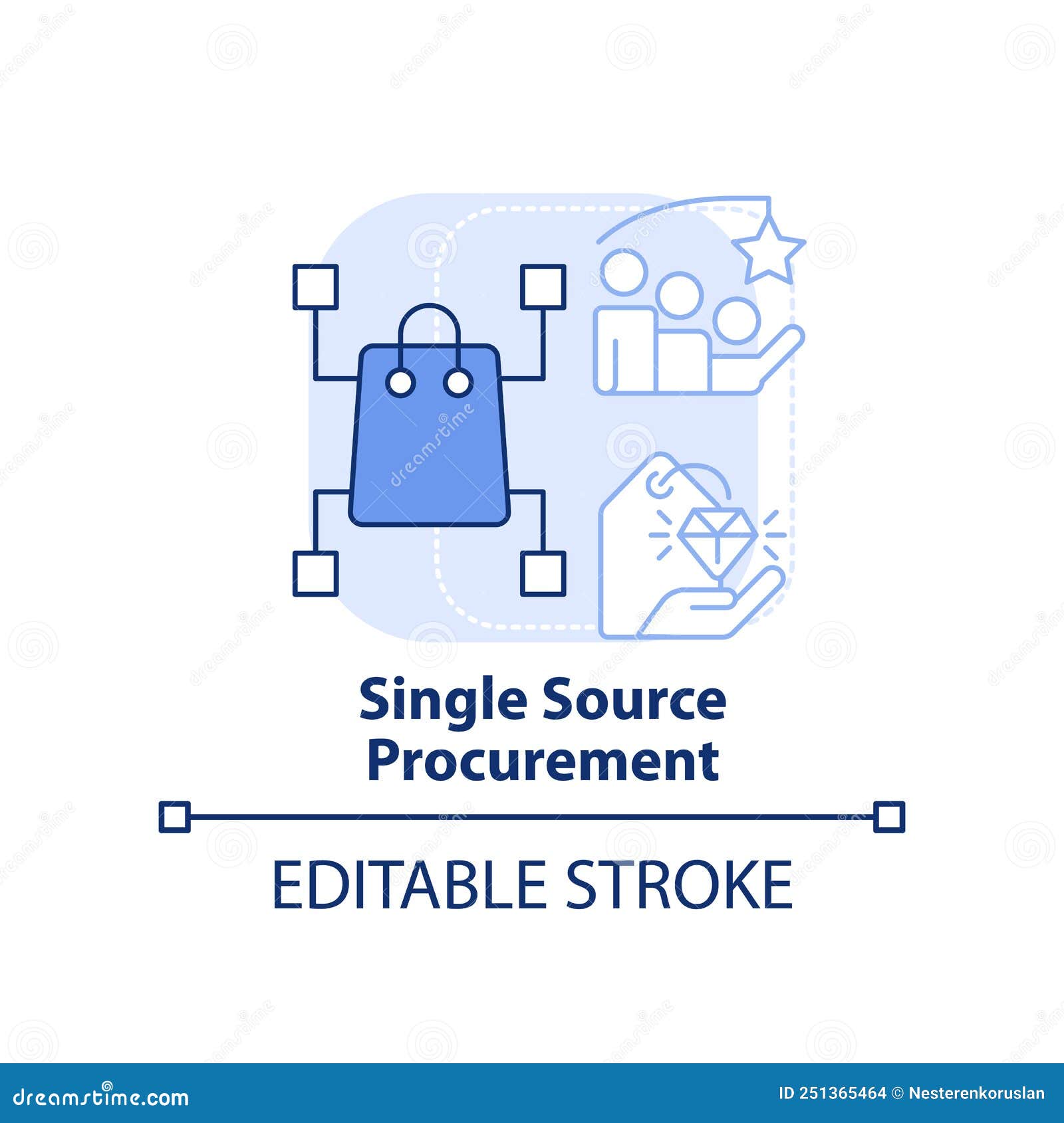 Single Source Procurement Light Blue Concept Icon Stock Vector ...