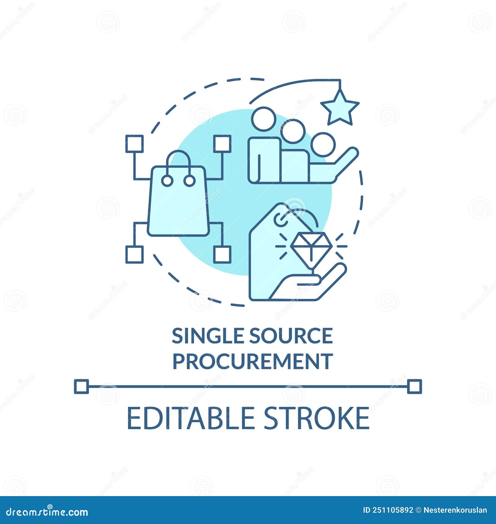 Single Source Procurement Turquoise Concept Icon Stock Vector ...