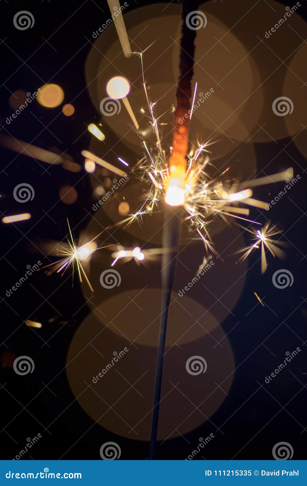 Single Sparkler Glowing in the Night Stock Image - Image of festival ...