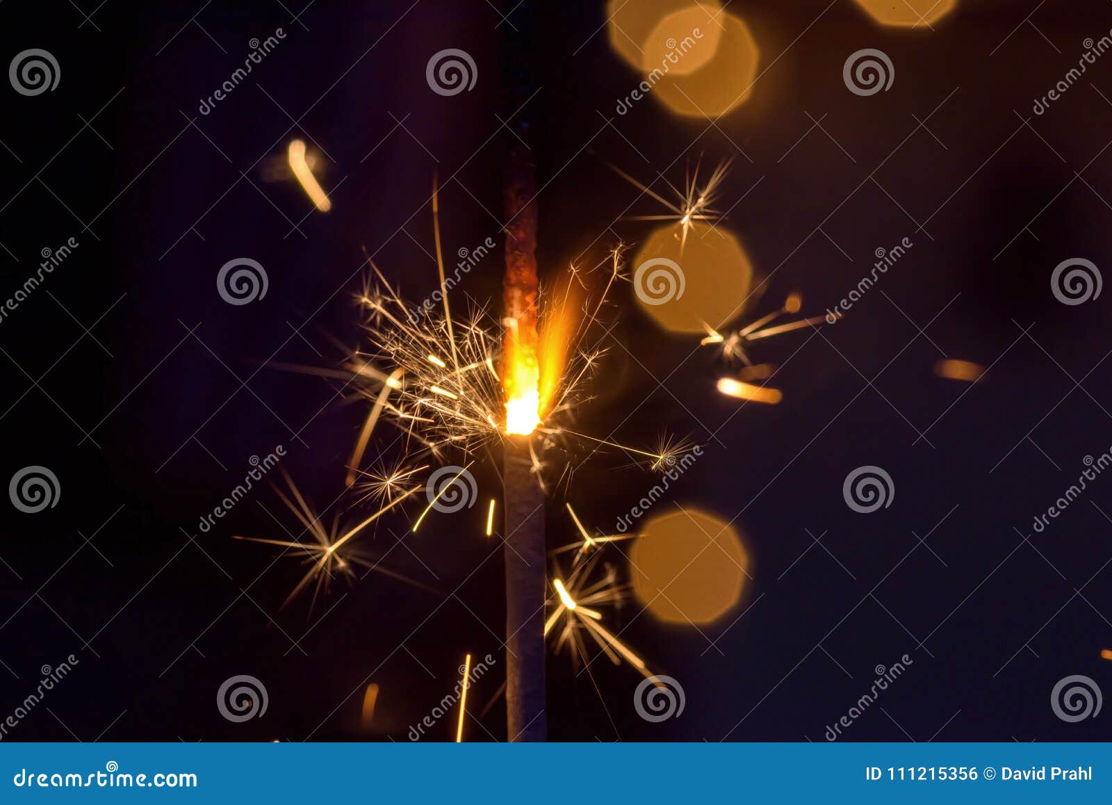 Single Sparkler Glowing in the Night Stock Photo - Image of event ...