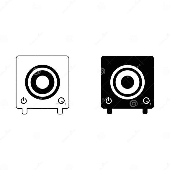 Speaker Icon with Er Button and Volume Button Stock Vector ...