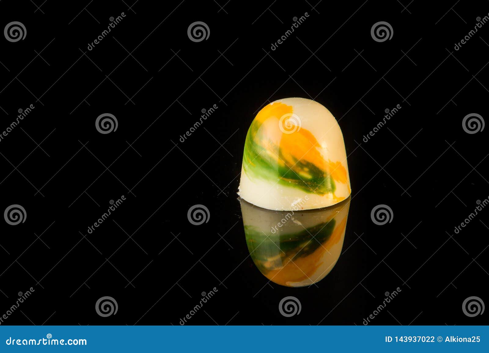 Single Sphere Shaped White Chocolate Candy with Colorful Decoration ...