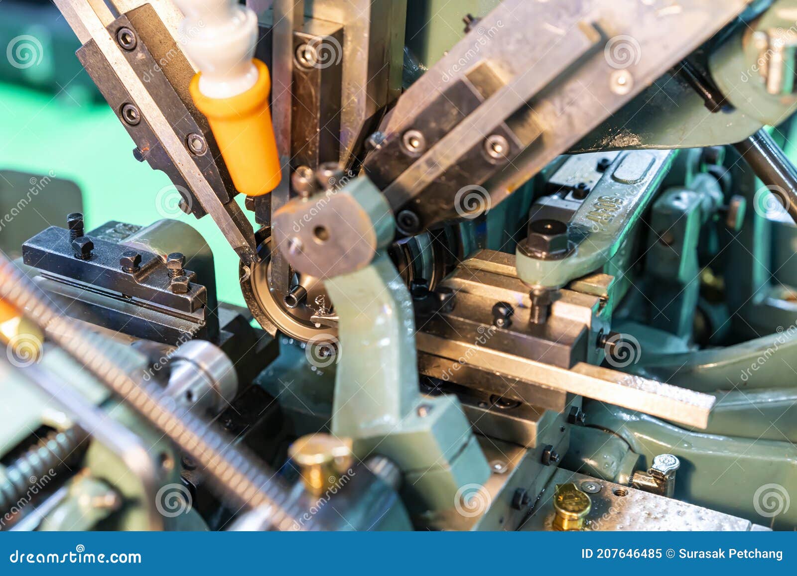 The CNC Lathe,multi-tasking Machine Cutting The Groove Slot At The ...