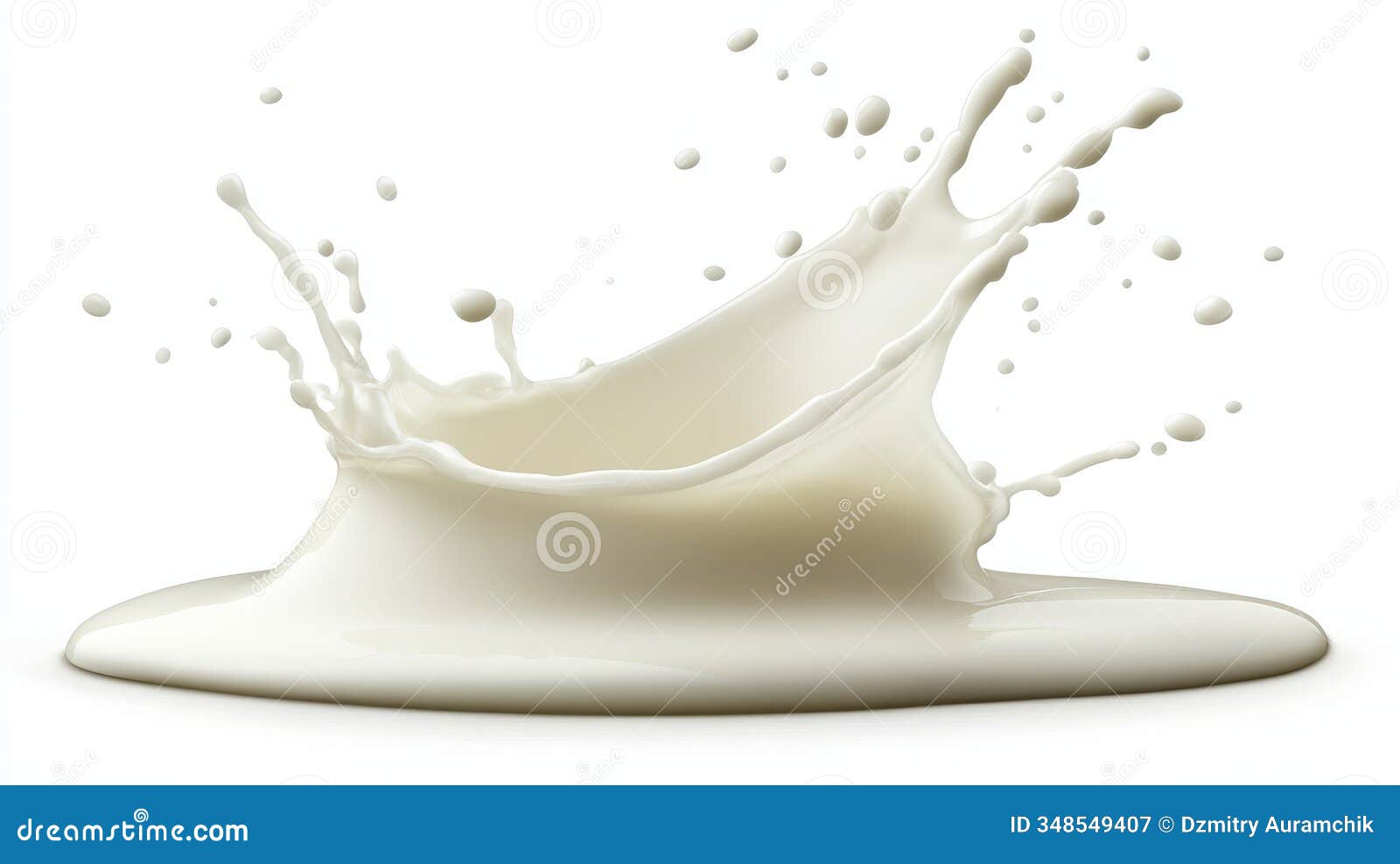 A Single Splash of Condensed Milk, Sweetened and Isolated on a White ...