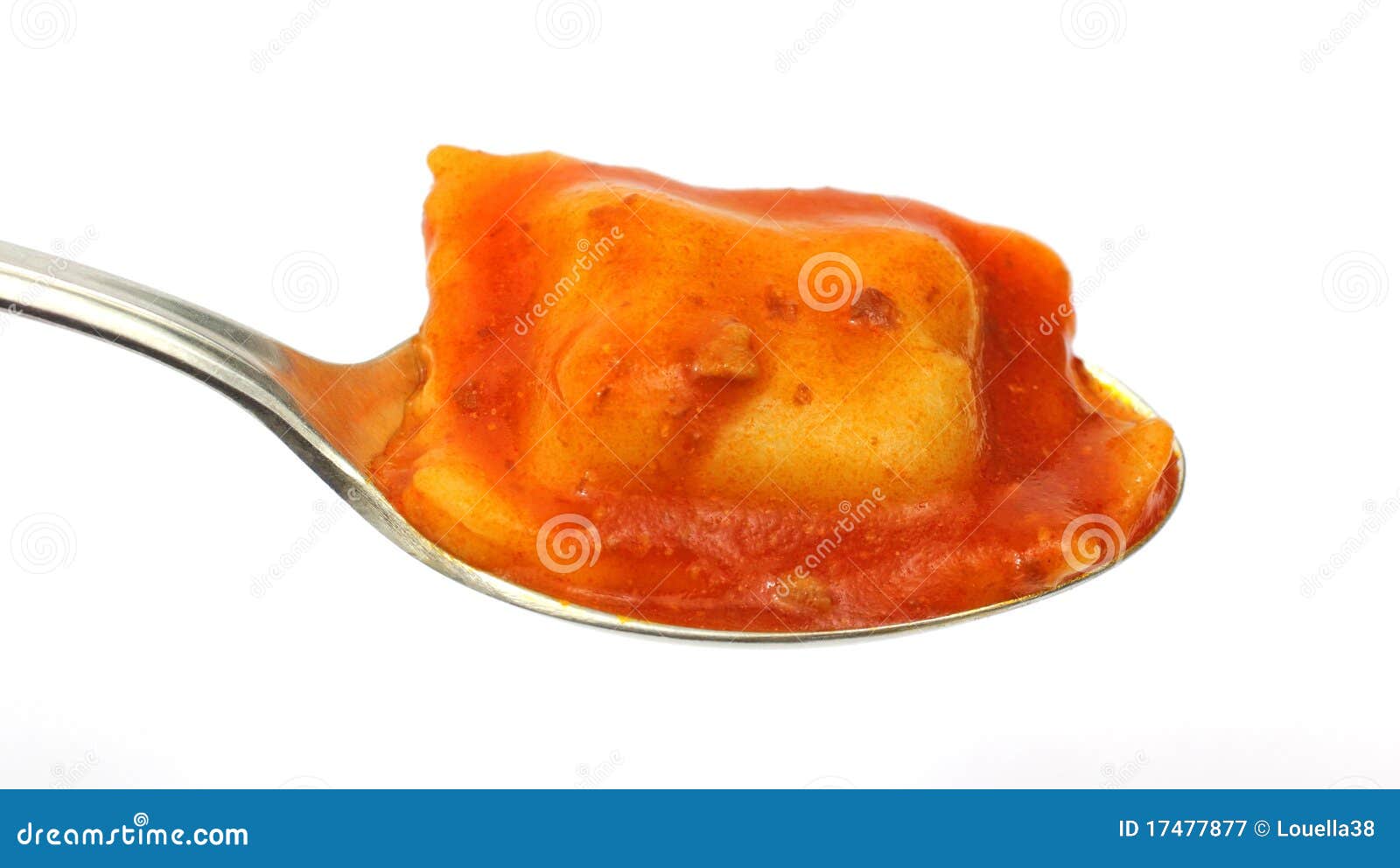 Single Spoon of Ravioli stock image. Image of single - 17477877