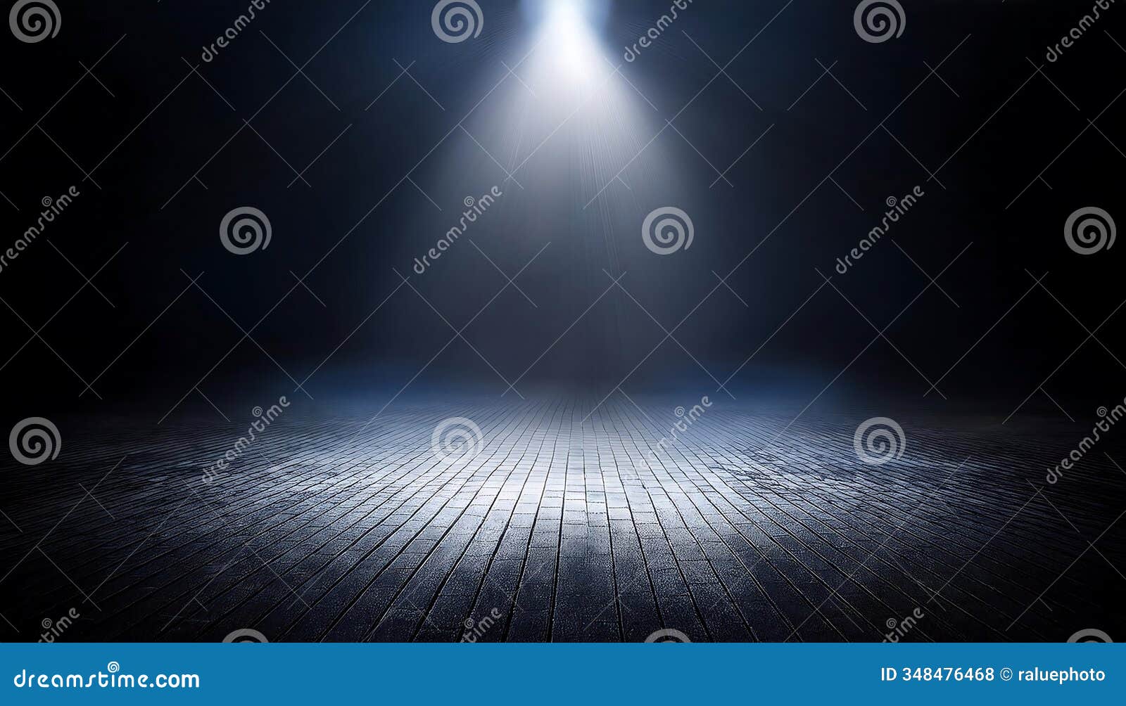 A Single Spotlight Illuminates a Dark, Empty Room or Stage Stock ...