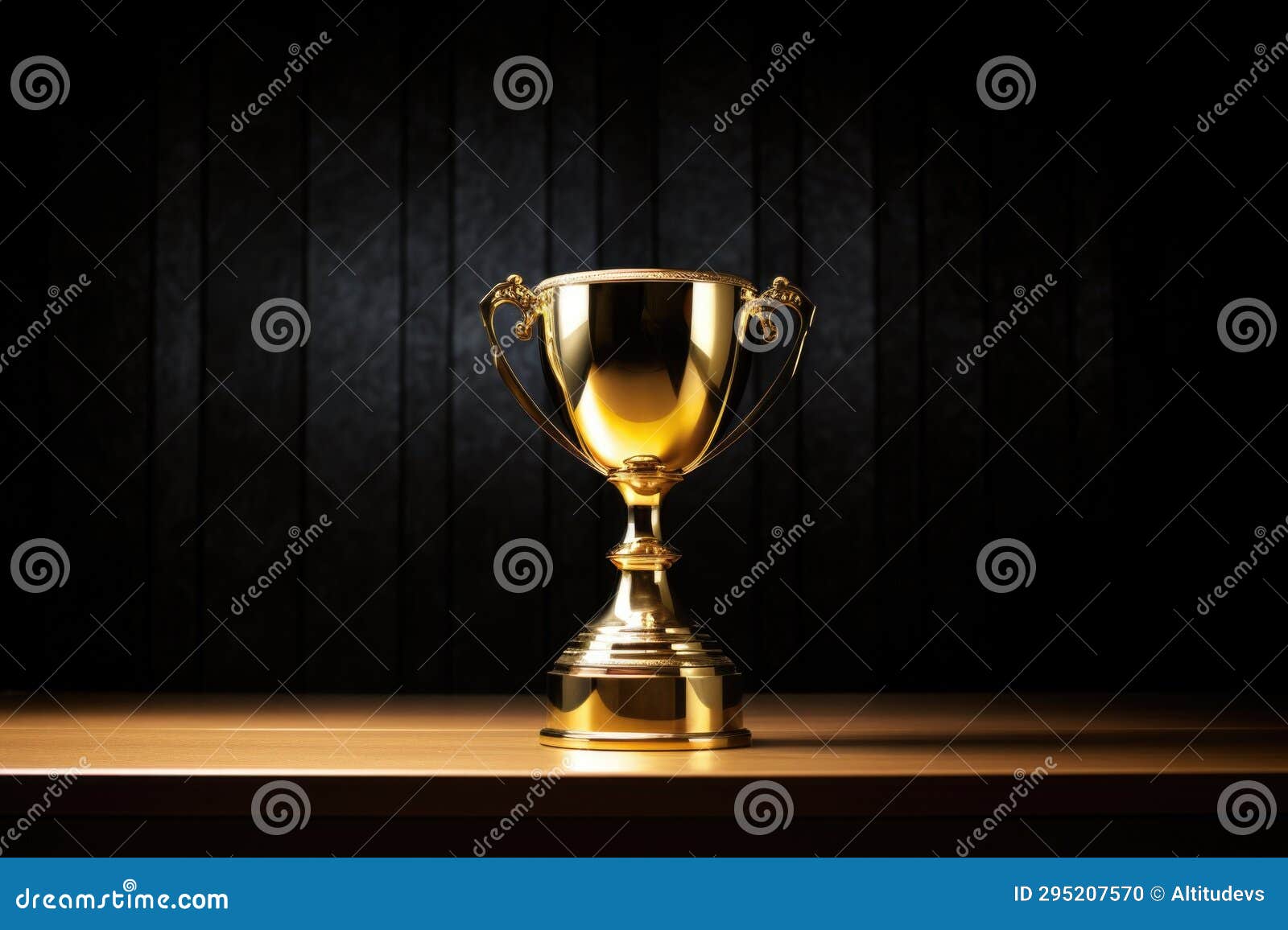 Single Spotlight Illuminates a Gold-plated Cup Trophy Stock Photo ...