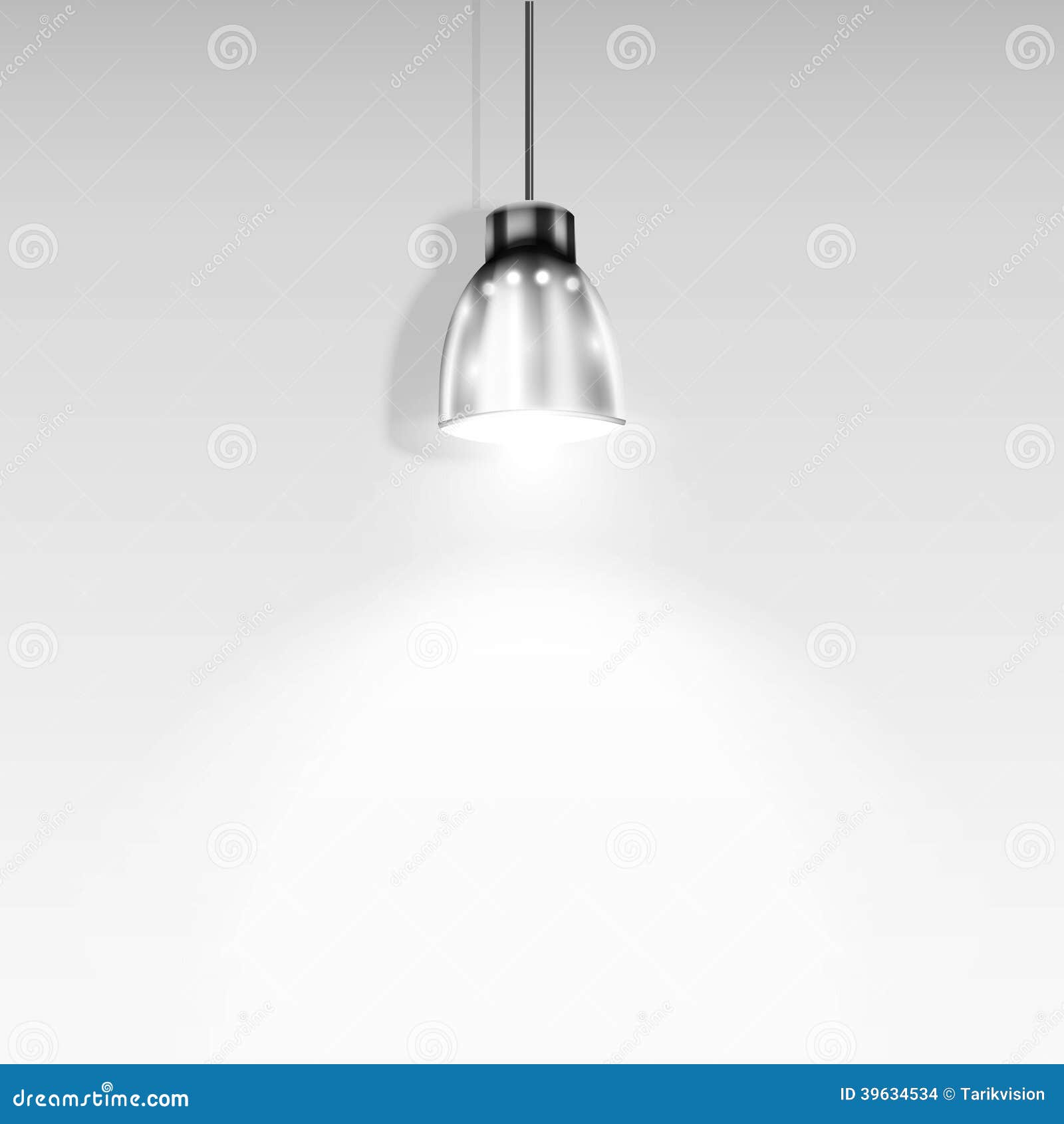 Single Spotlight Illuminating White Wall. Stock Vector - Illustration ...
